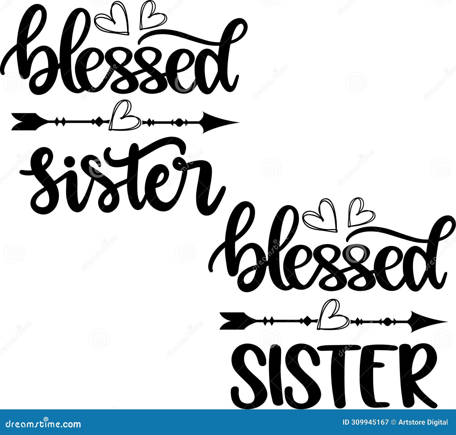 Blessed Sister, Blessed Cut File, Blessed Family, Black Letter Vector ...