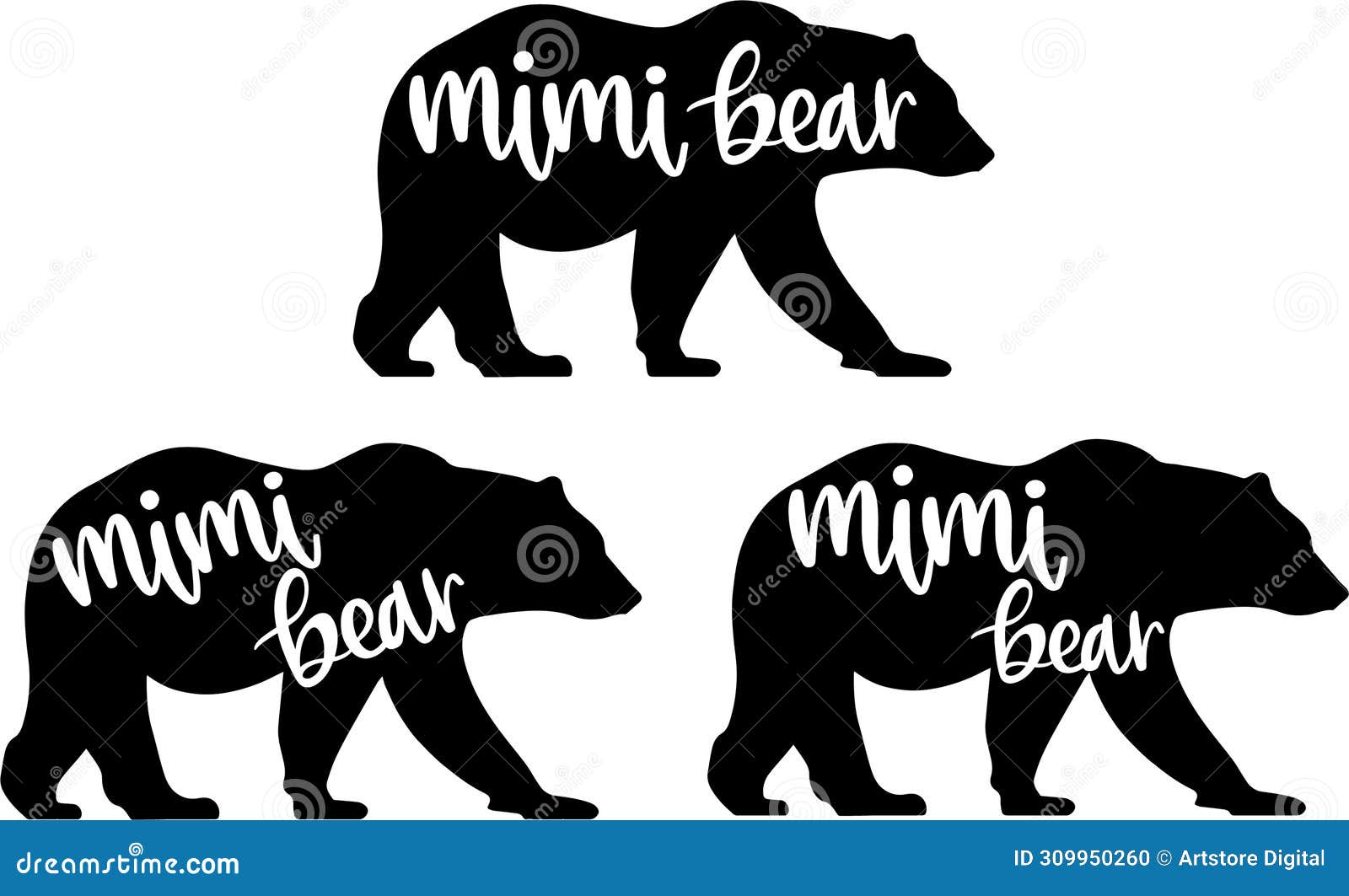 Mimi Bear, Bear Cut File, Bear Family Vector Illustration File Stock ...
