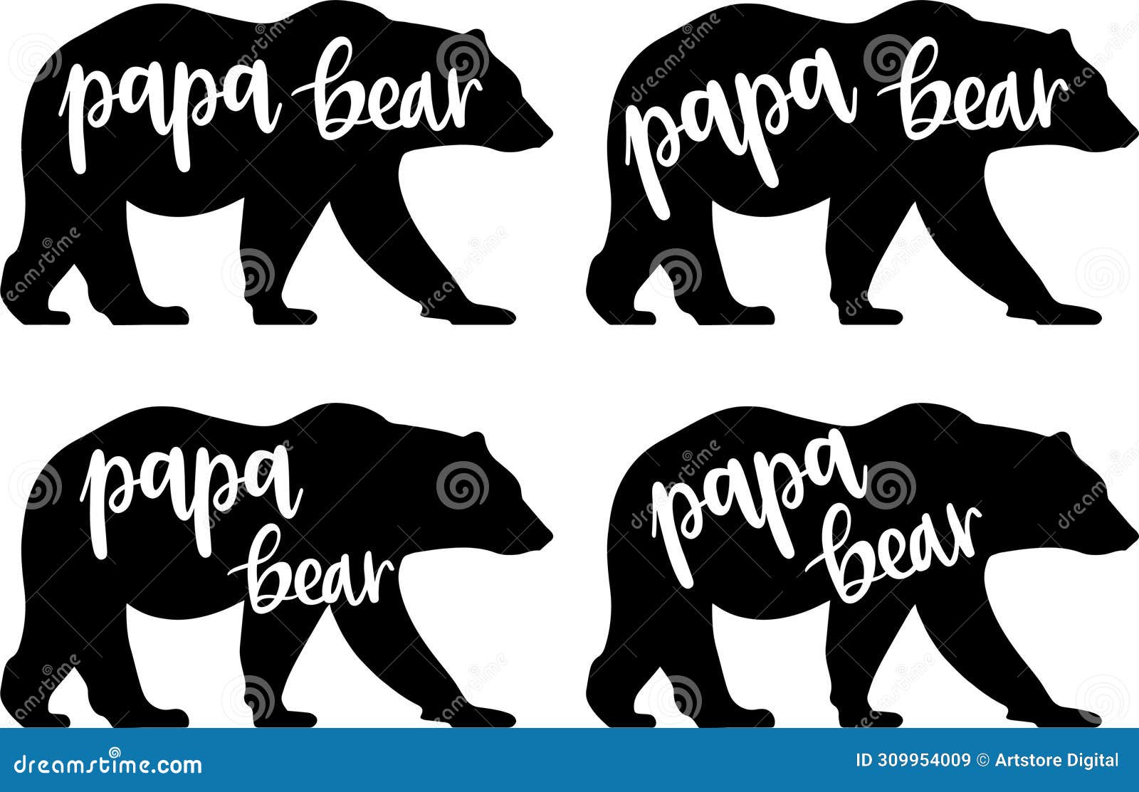Papa Bear, Bear Cut File, Bear Family Vector Illustration File Stock ...