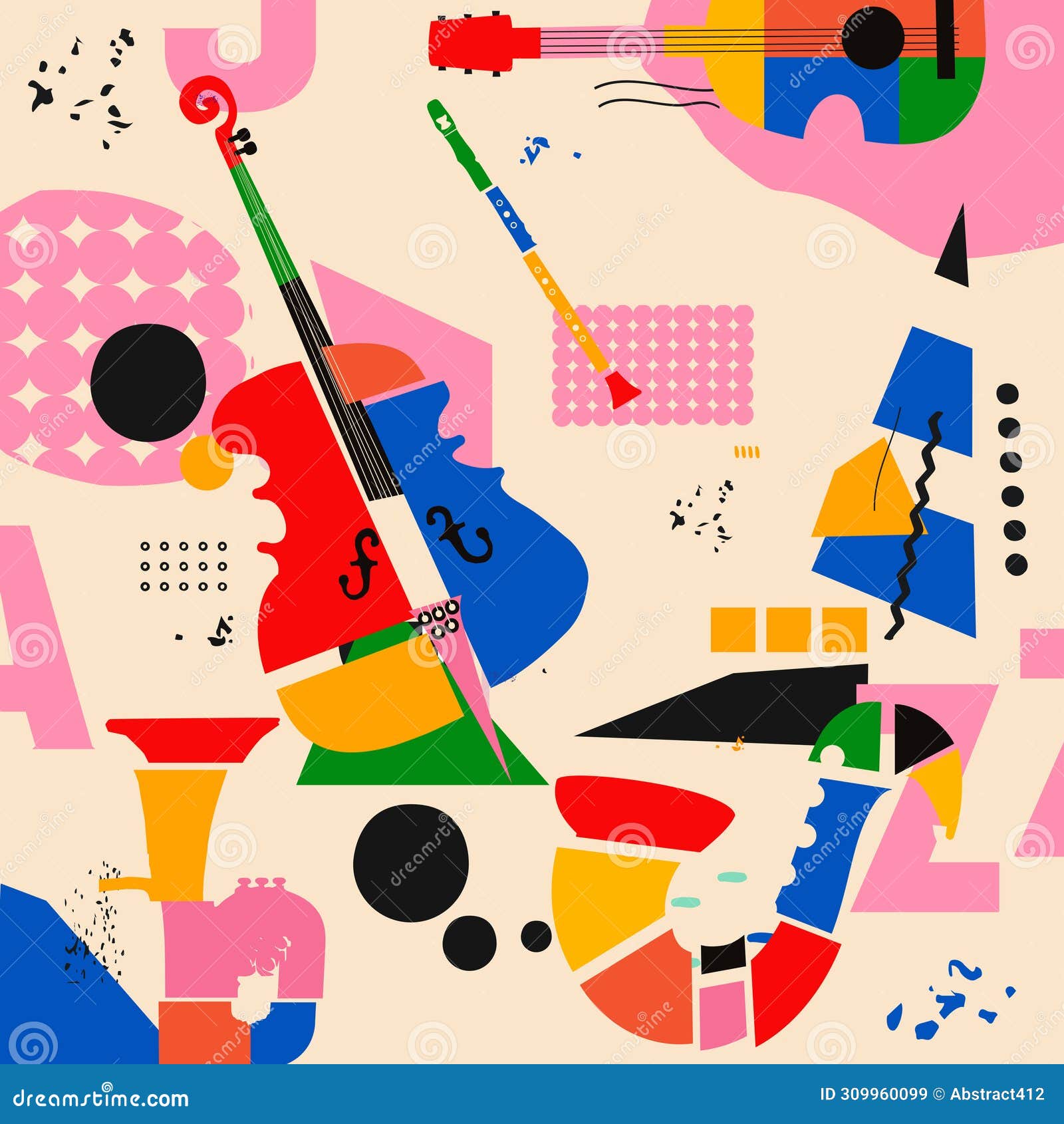 Music Colorful Background with Trumpet and Piano Isolated Vector ...