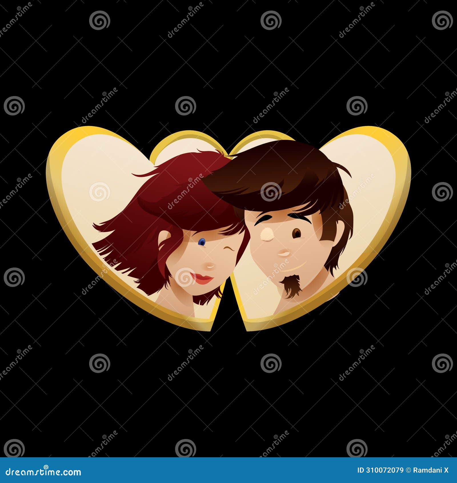 Vector Design Template Illustration of Romance Love and Romance of a ...