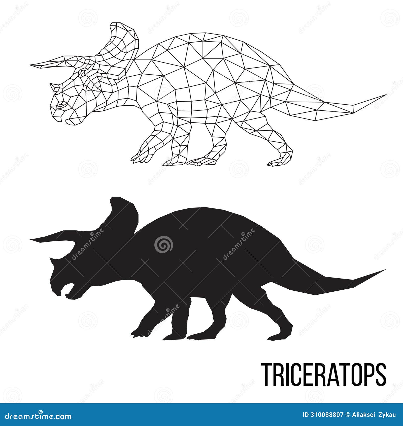 Triceratops Silhouette. Stock Illustration | CartoonDealer.com #115258846