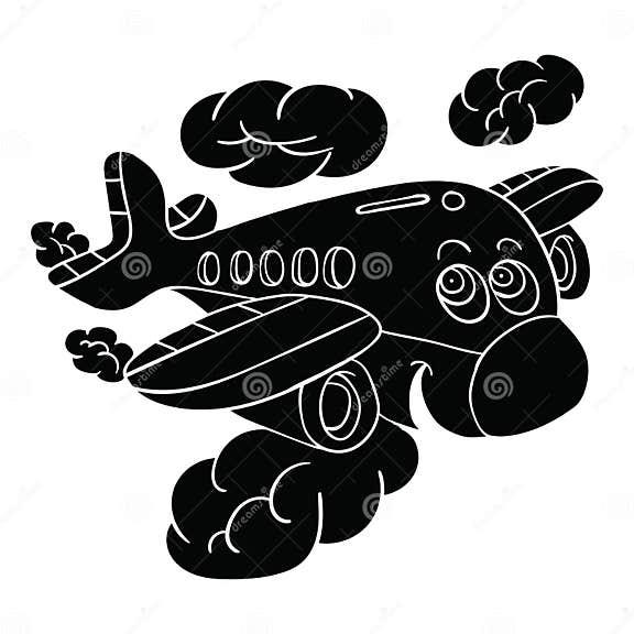 Funny plane cartoon vector stock vector. Illustration of color - 310128506