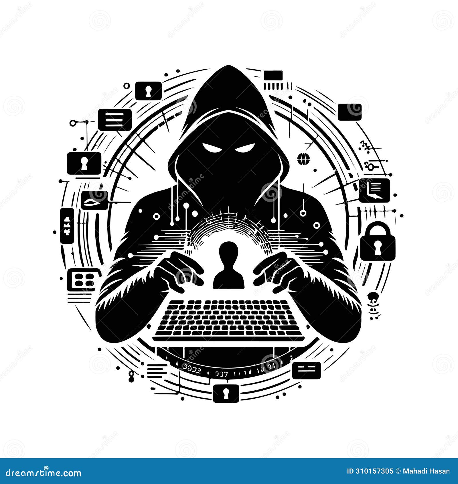 Cyber crime logo image stock vector. Illustration of hacker - 310157305