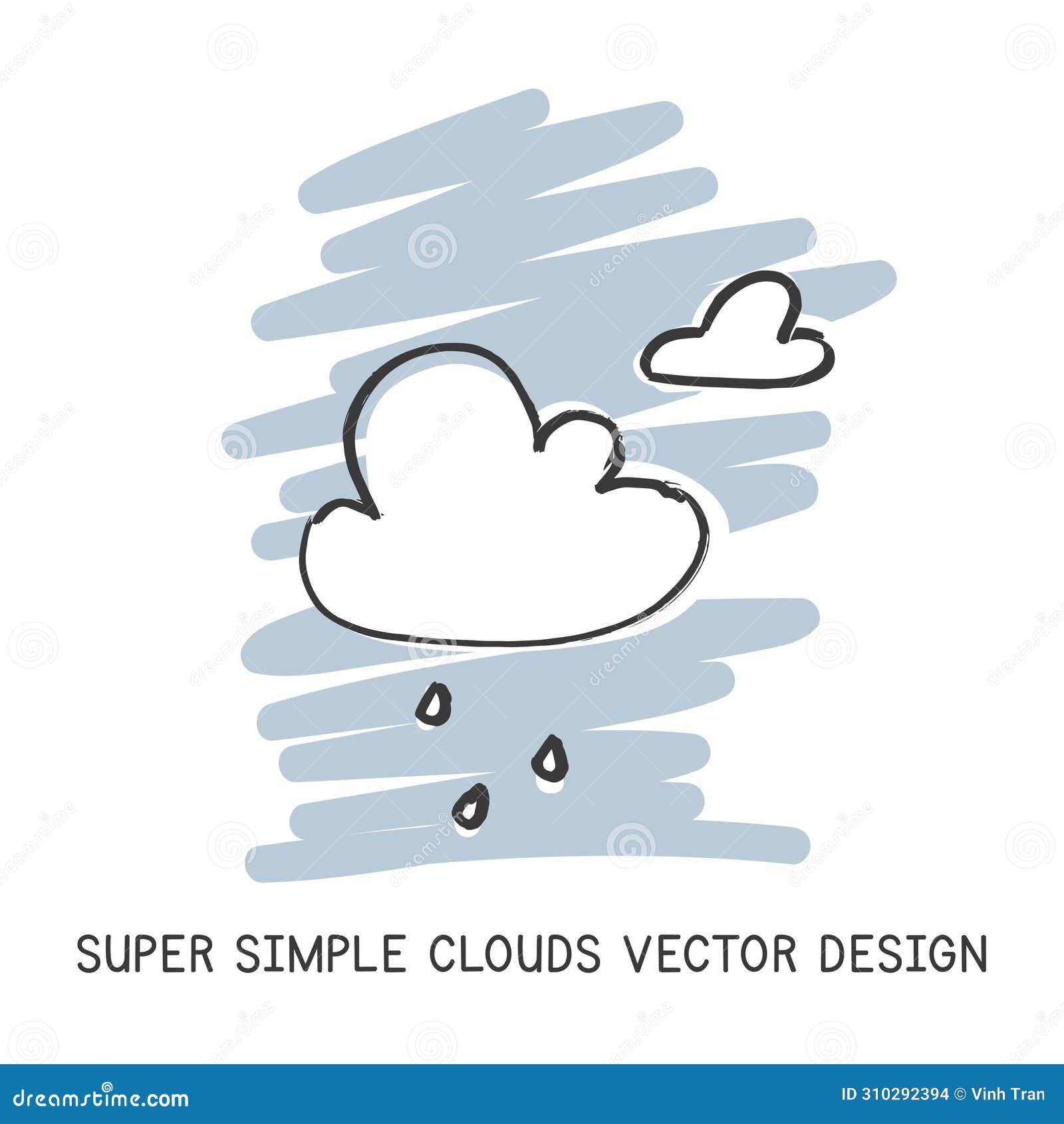Super Simple Cloud Hand-drawn Doodle Style Vector Design. Nature Elements Concept Stock Vector ...