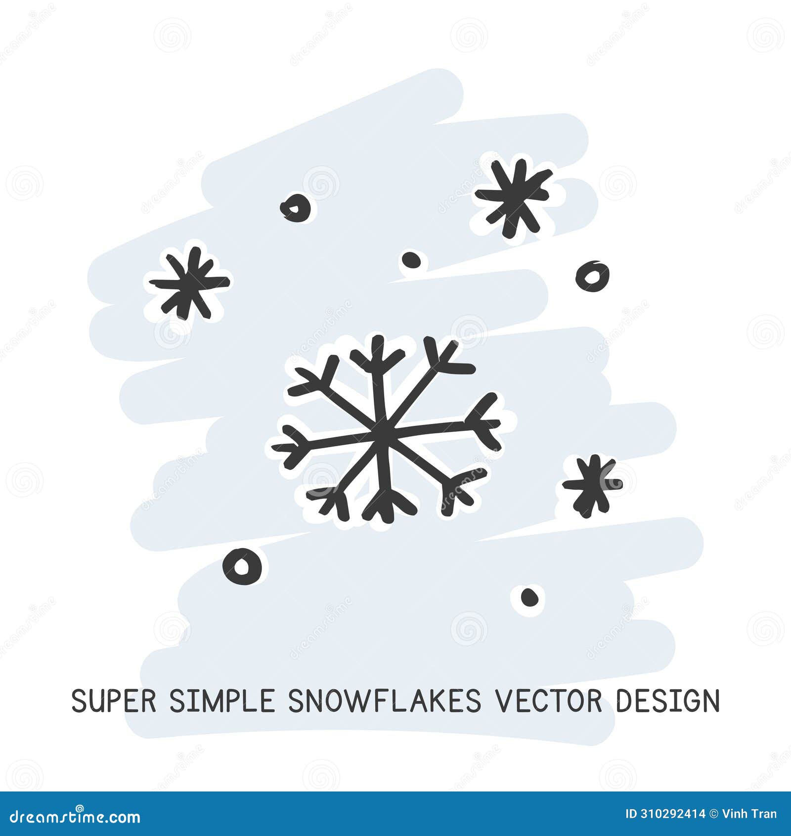 Super Simple Snowflakes Hand-drawn Doodle Style Vector Design. Nature ...