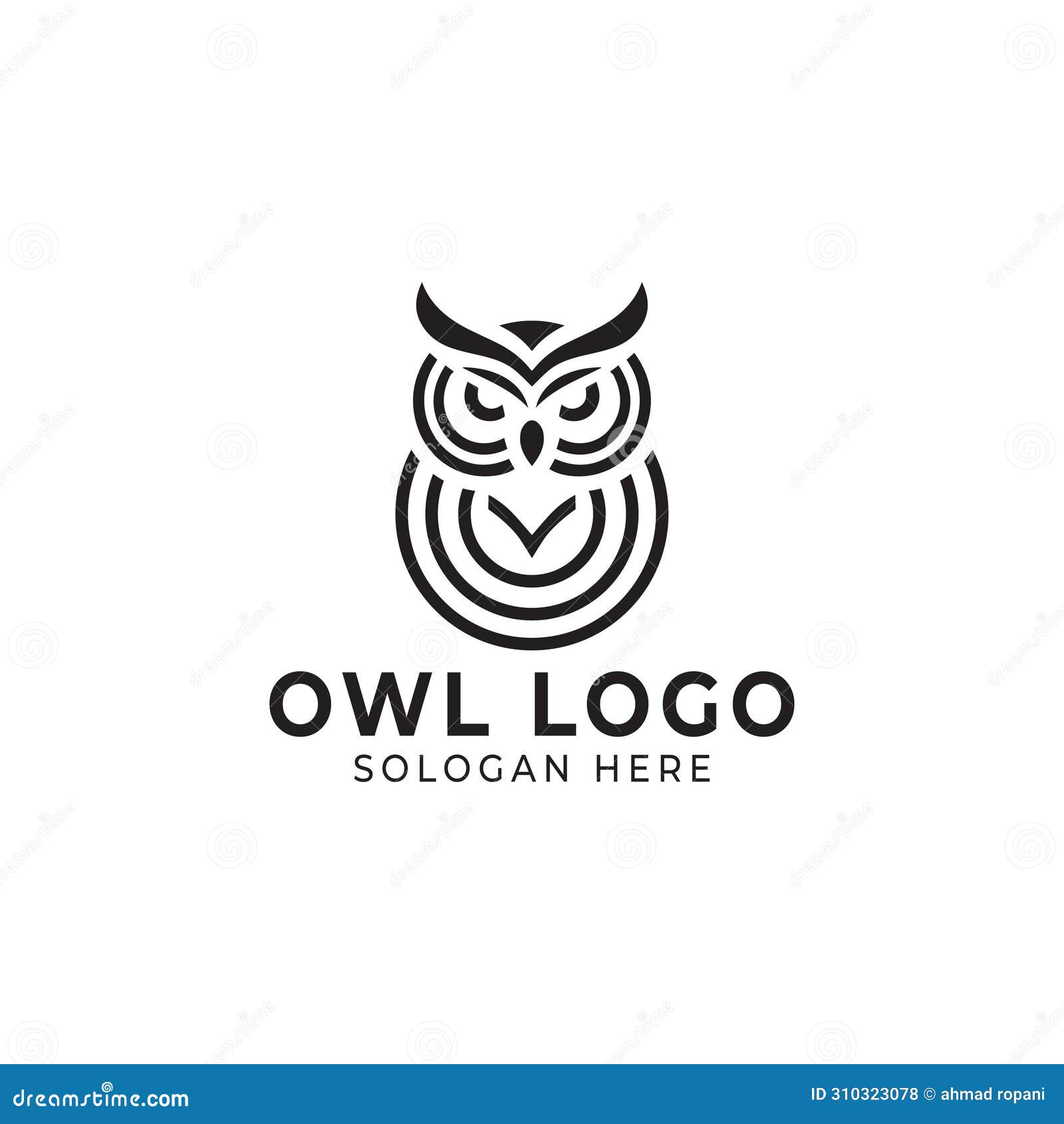 Simple owl logo design stock vector. Illustration of isolated - 310323078