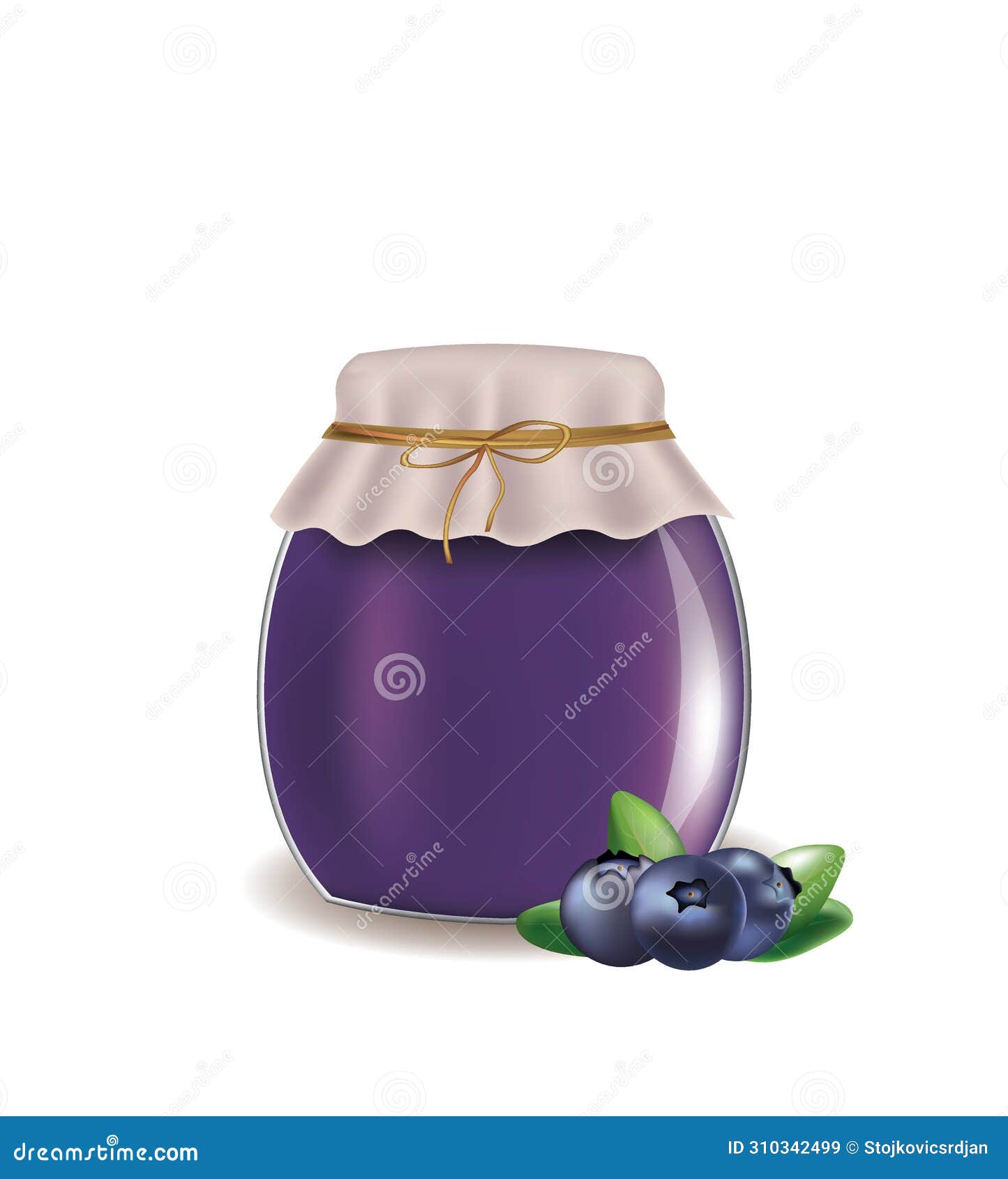Blueberry jam jar stock vector. Illustration of fruit - 310342499
