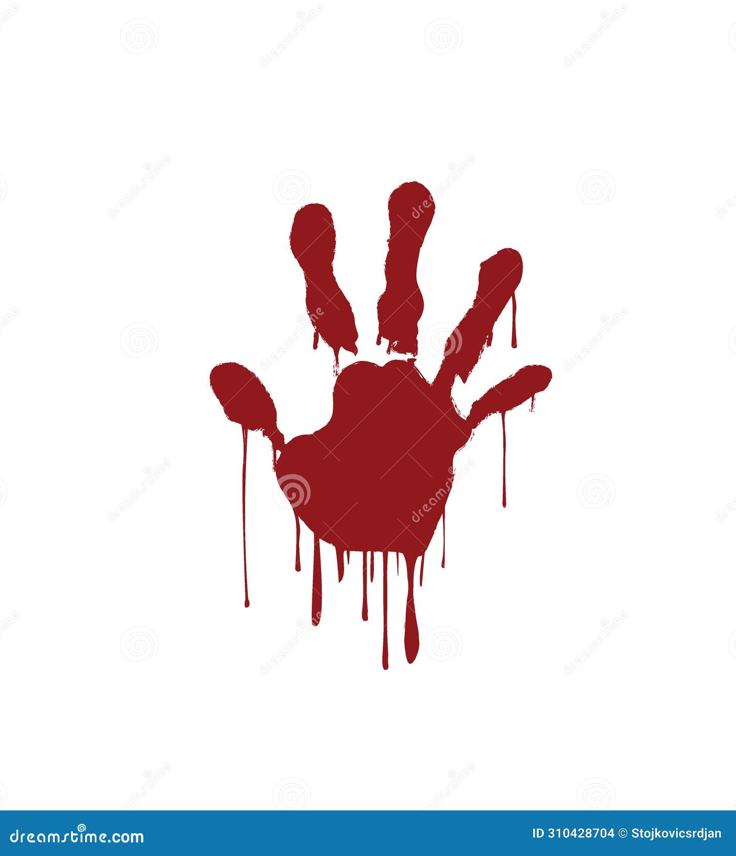 Blood hand print stock vector. Illustration of love - 310428704