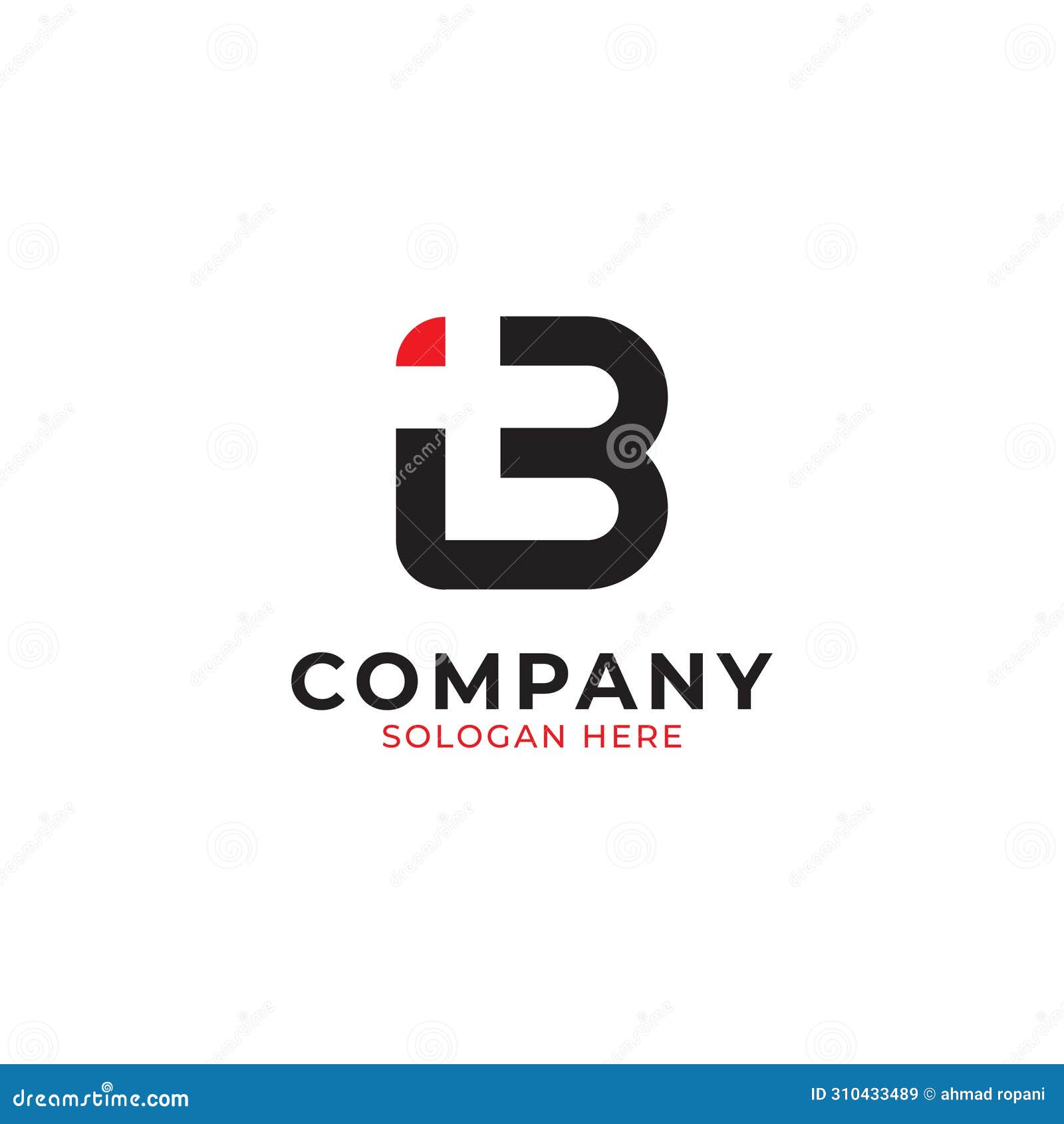 Ib Letter Logo Design with Parallel Ratio Proportions, Vector ...