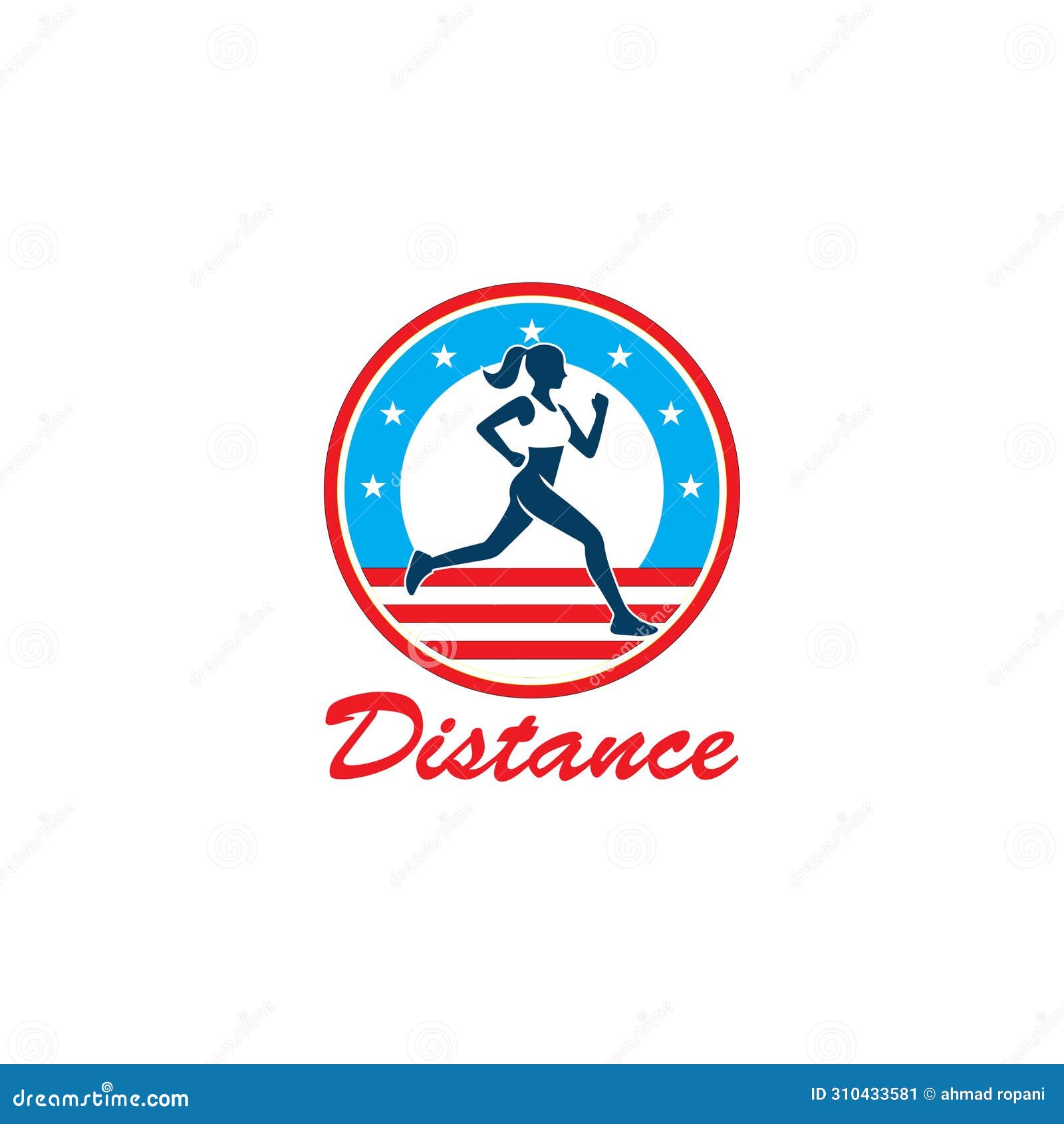 Running Woman Distance, Distance Woman S Gym Logo Vector Illustration ...