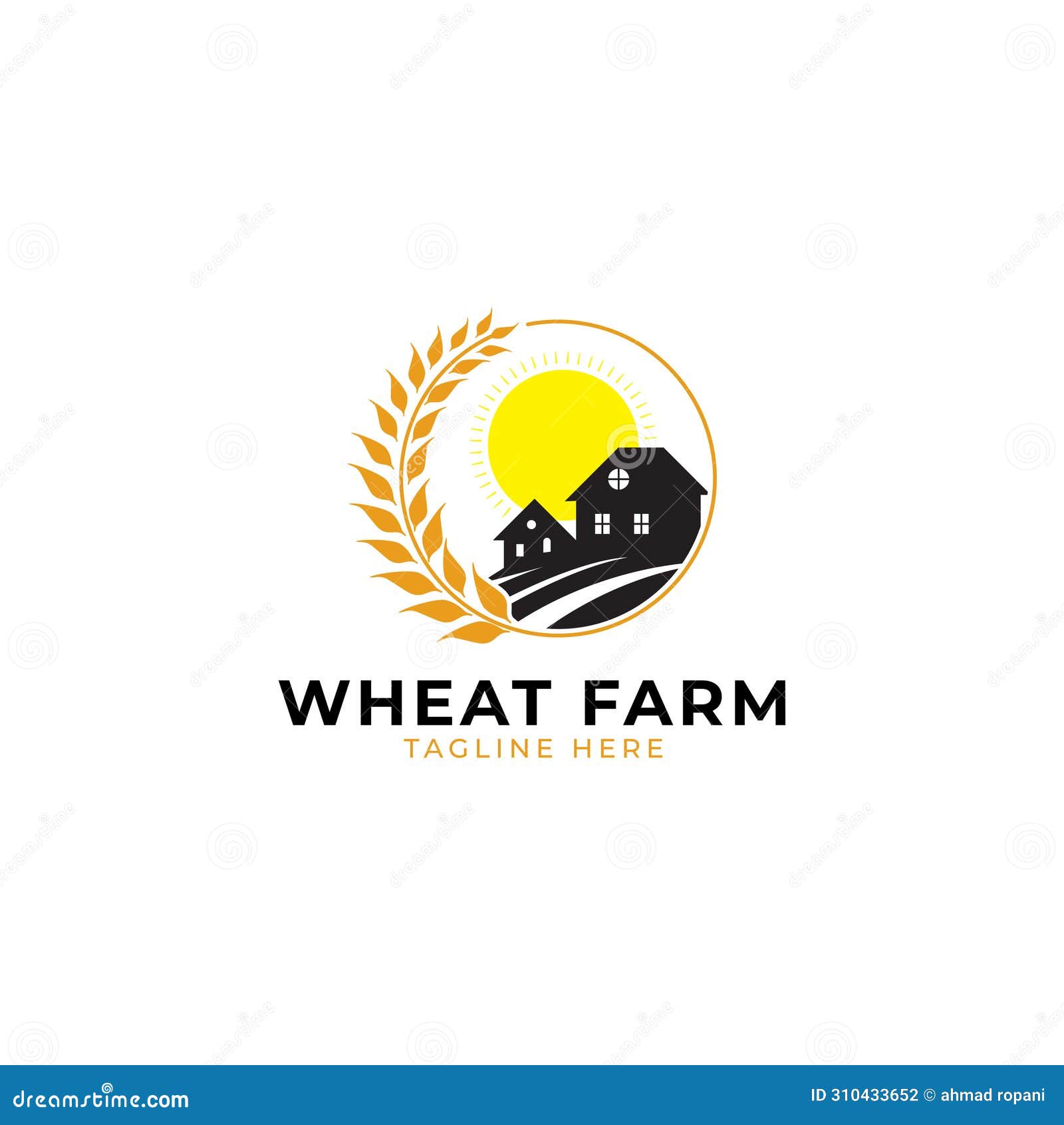 Wheat farm logo template stock vector. Illustration of leaf - 310433652