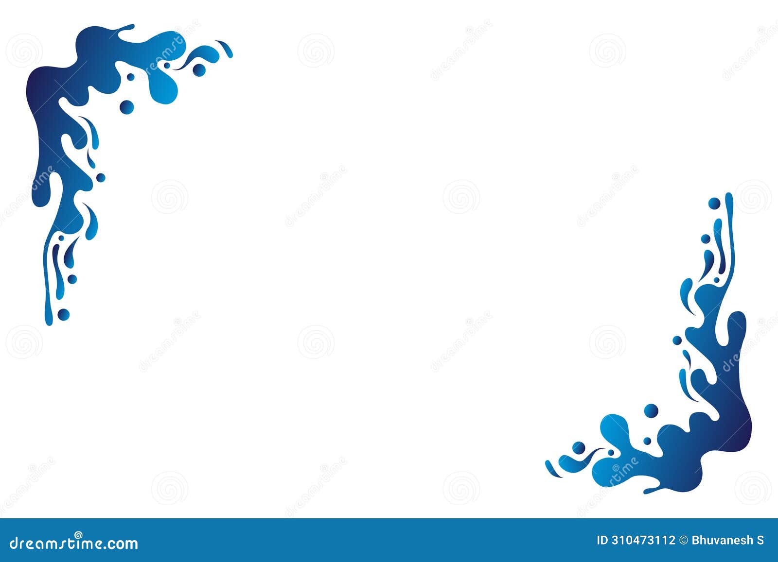Border Frame Design Concept of Water Splash Isolated on White ...