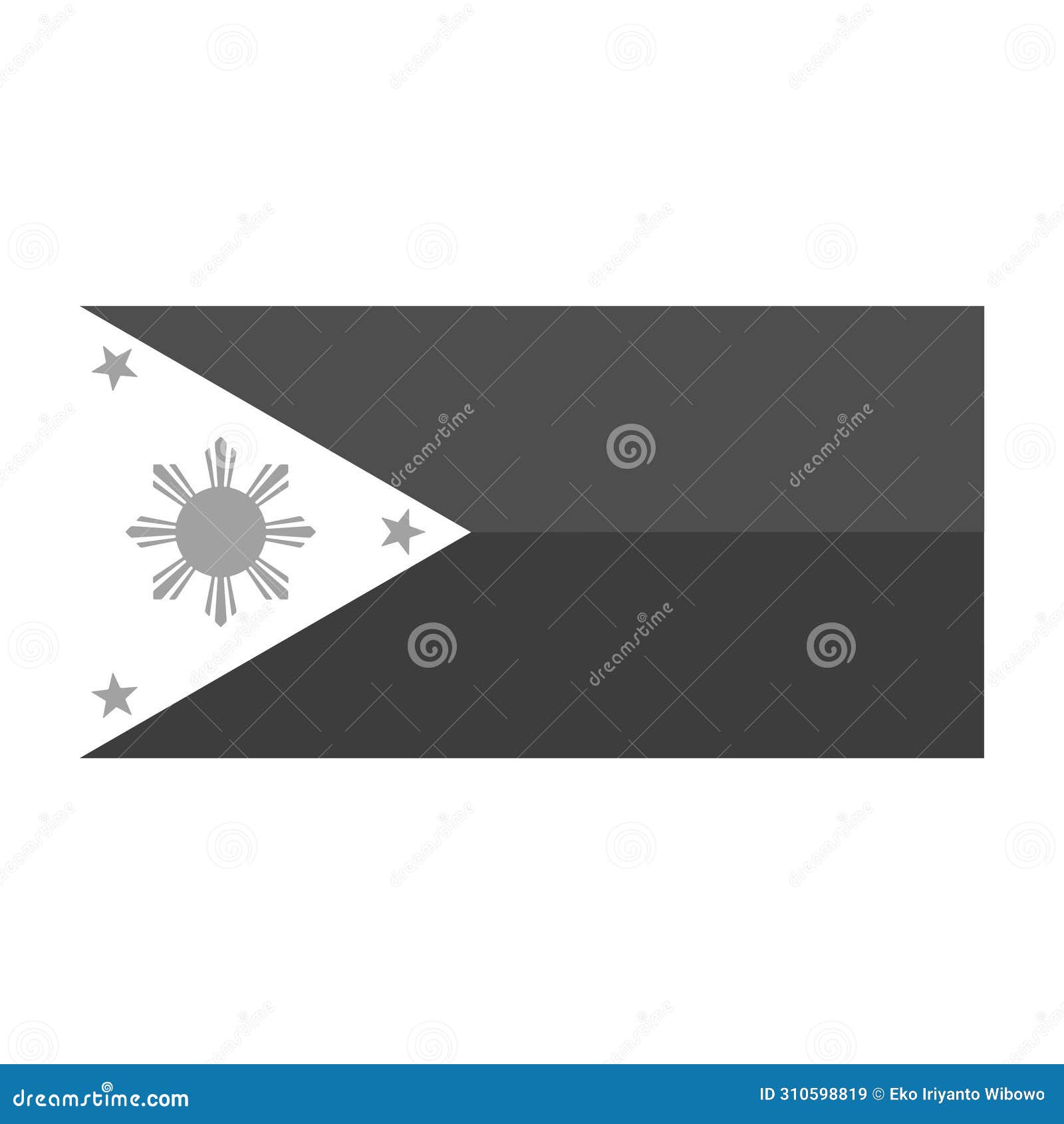 Philippines Flag Original Black and White Stock Vector - Illustration ...