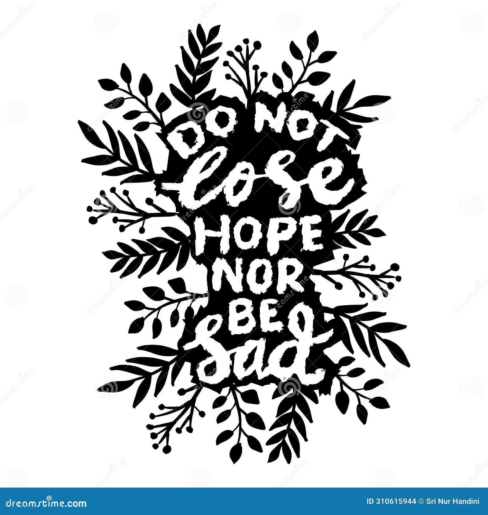 Do Lose Hope nor Be Sad. Slamic Quote. Hand Drawn Lettering Stock ...
