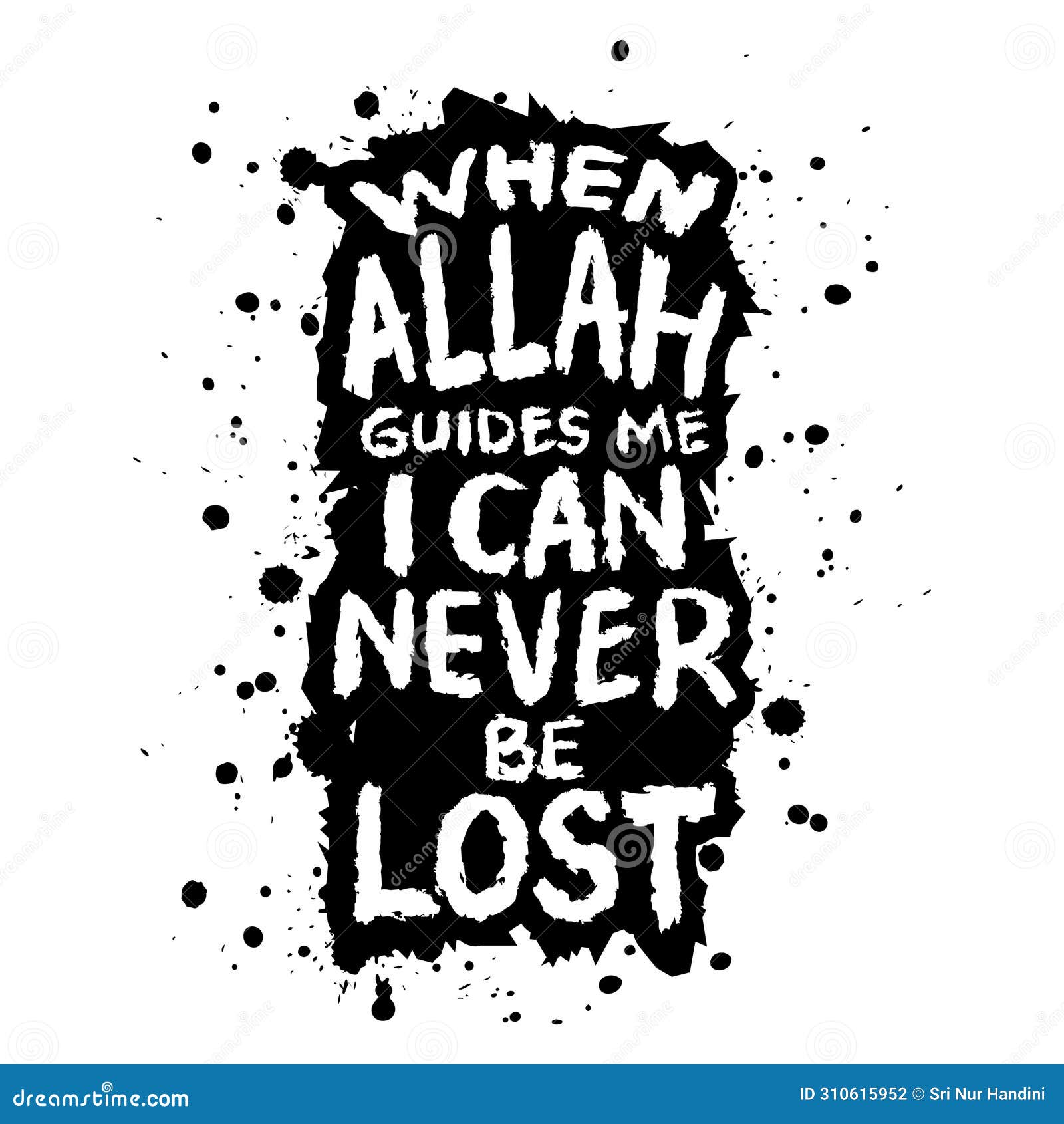 When Allah Guides Me Ican Never Be Lost. Islamic Quote Stock Vector ...