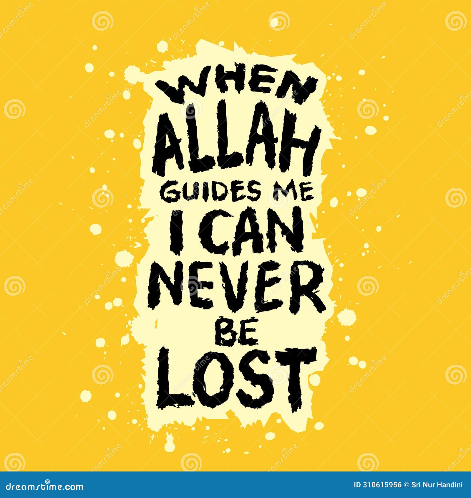 When Allah Guides Me Ican Never Be Lost. Islamic Quote Stock Vector ...