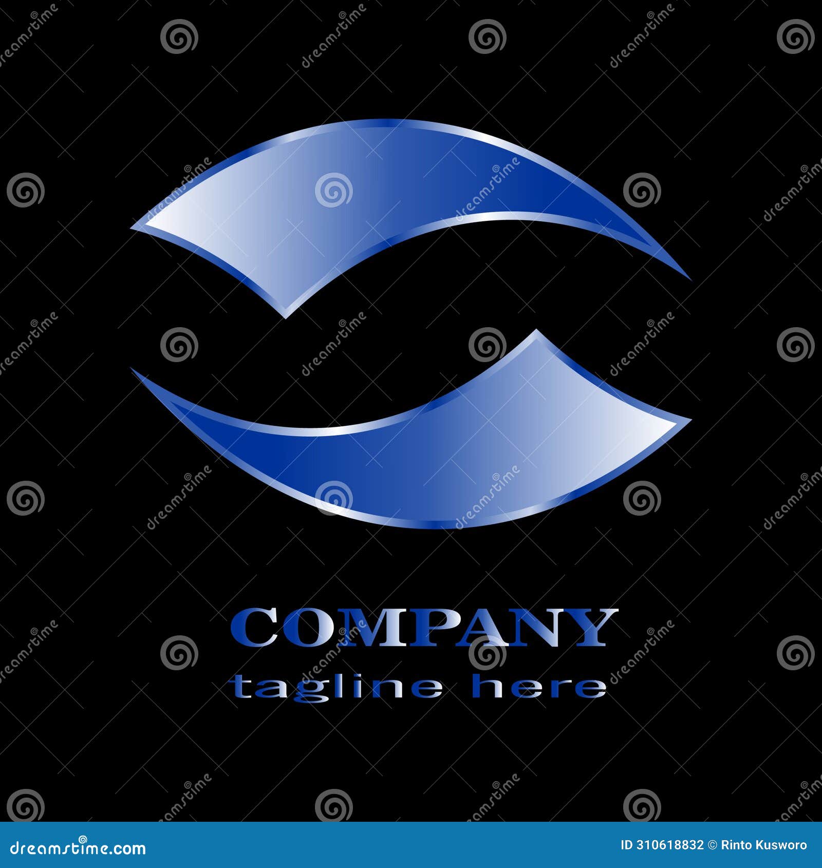 Abstract Blue Metallic Logo. Premium Logo Stock Illustration ...