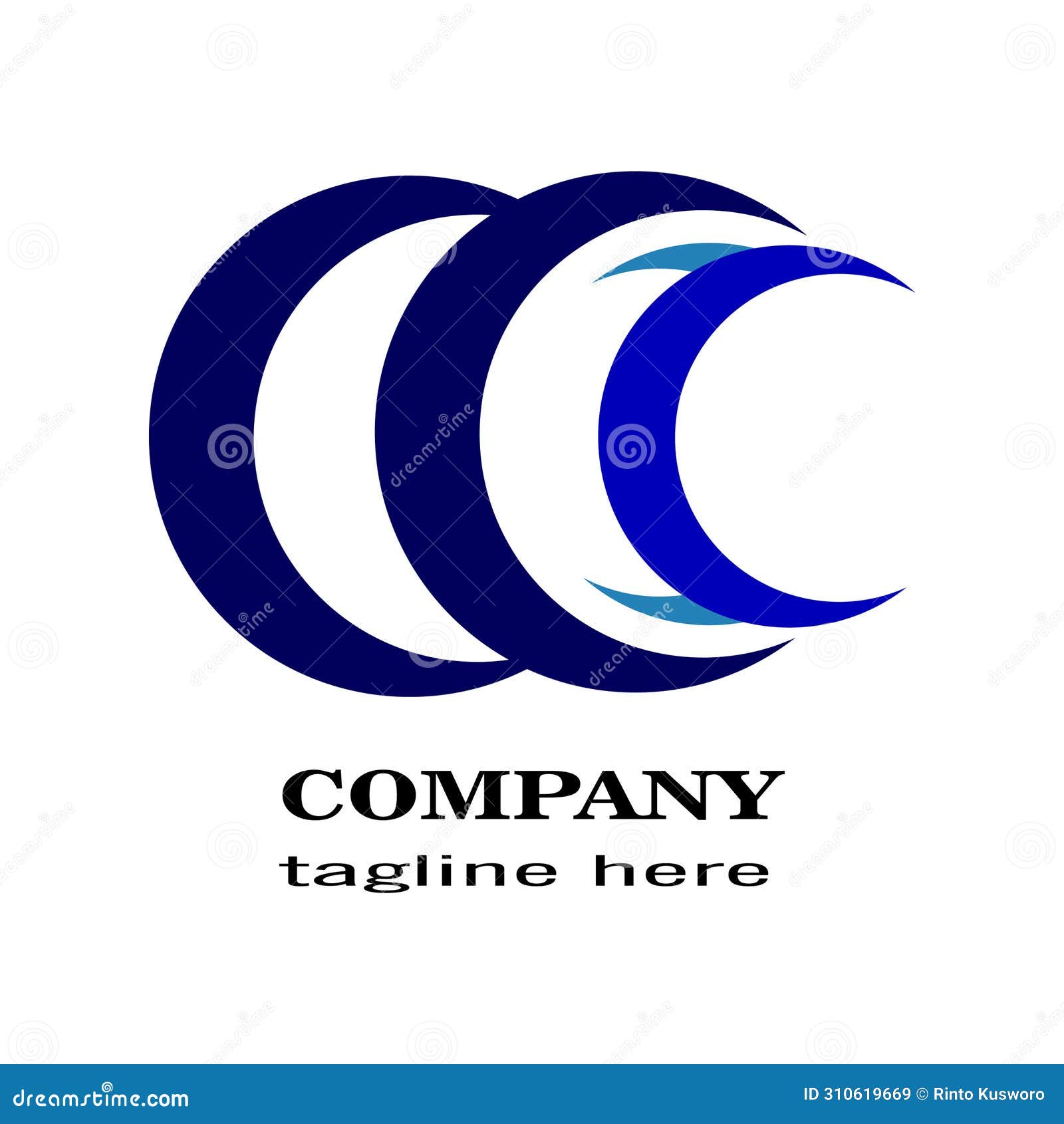 Triple Circle Blue Logo. Triple C Logo Stock Illustration ...