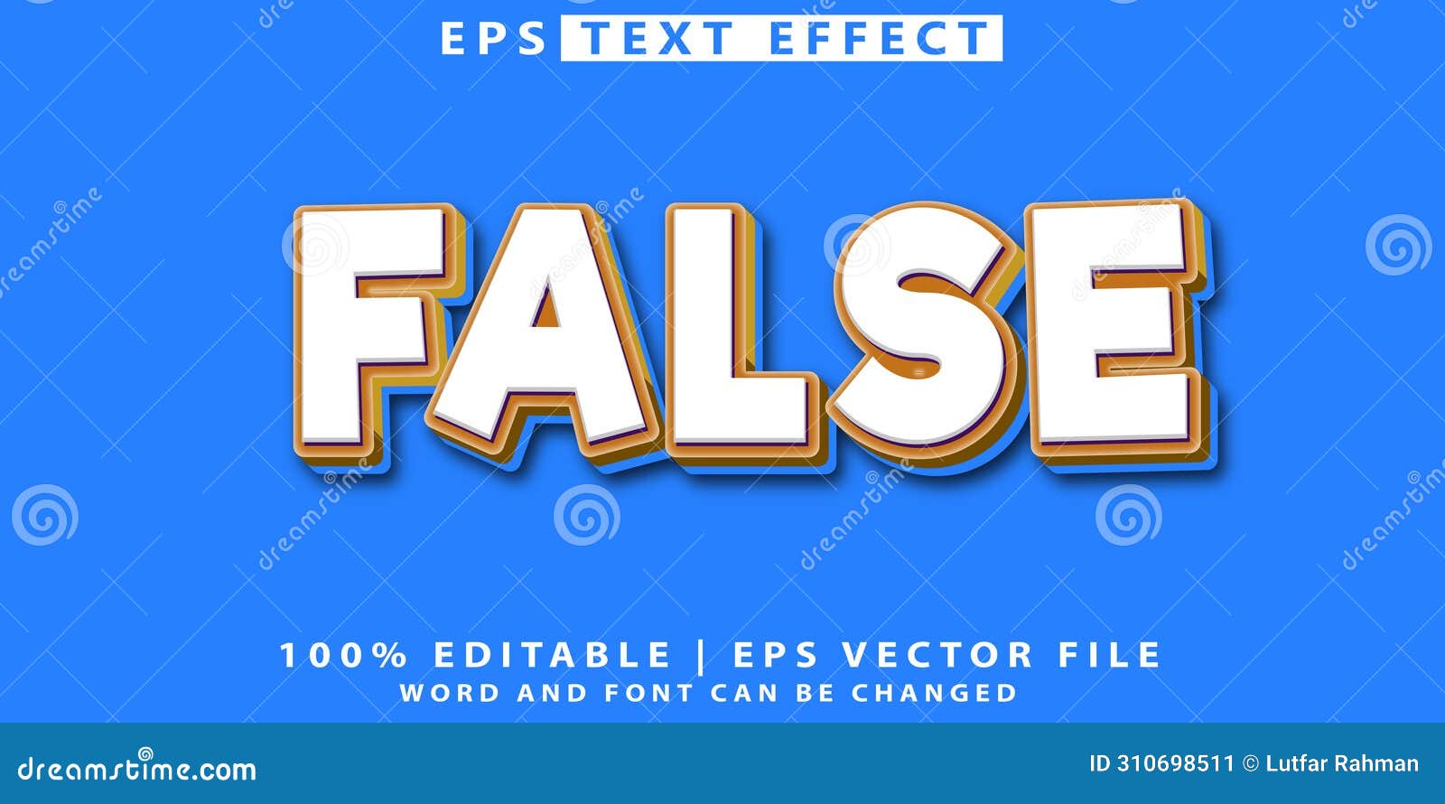 False Editable 3D Text Effect 3d Text Mockup Stock Vector ...