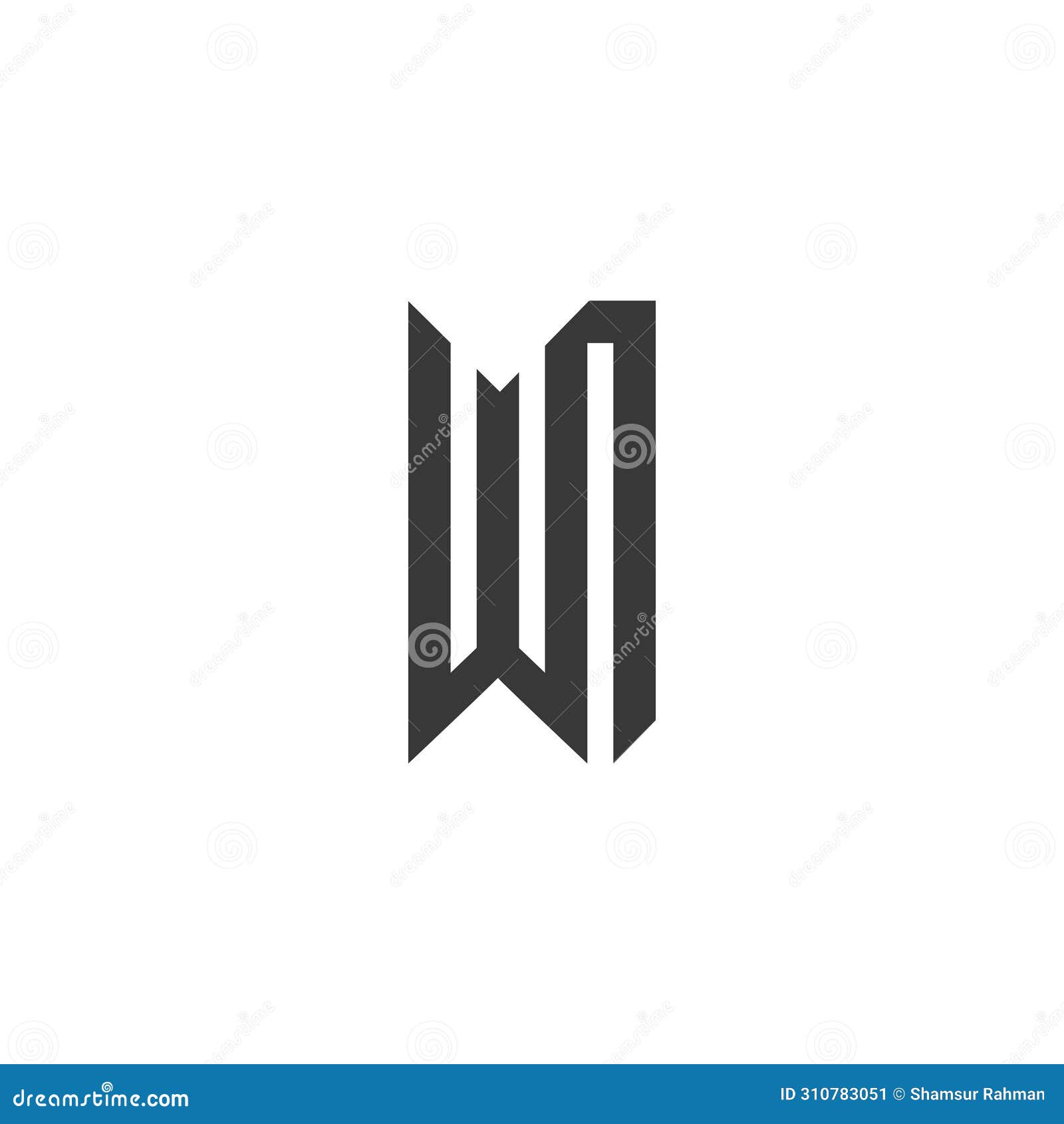 Alphabet Initials Logo WN, NW, W and N Stock Vector - Illustration of ...