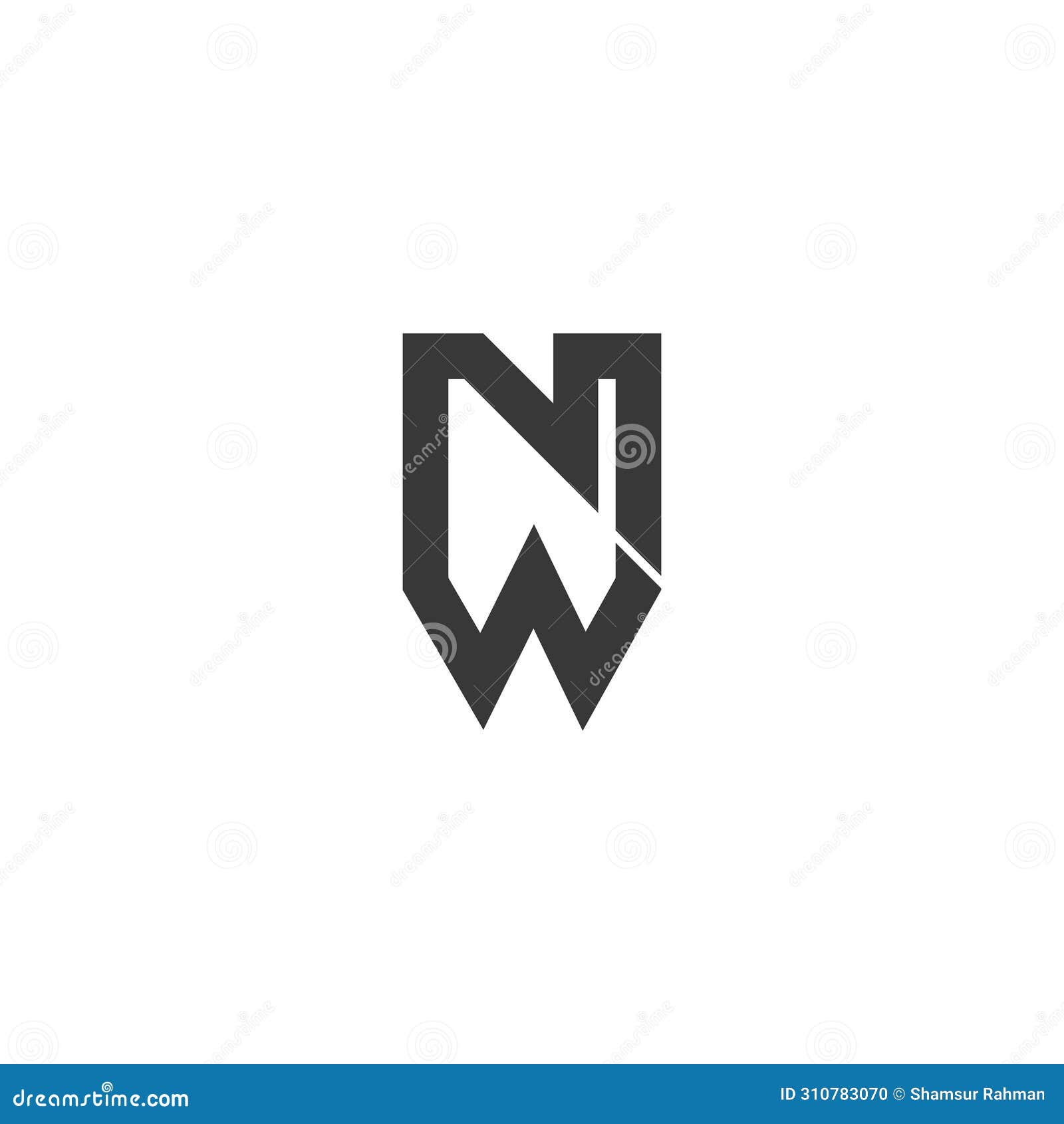 Alphabet Initials Logo WN, NW, W and N Stock Vector - Illustration of ...