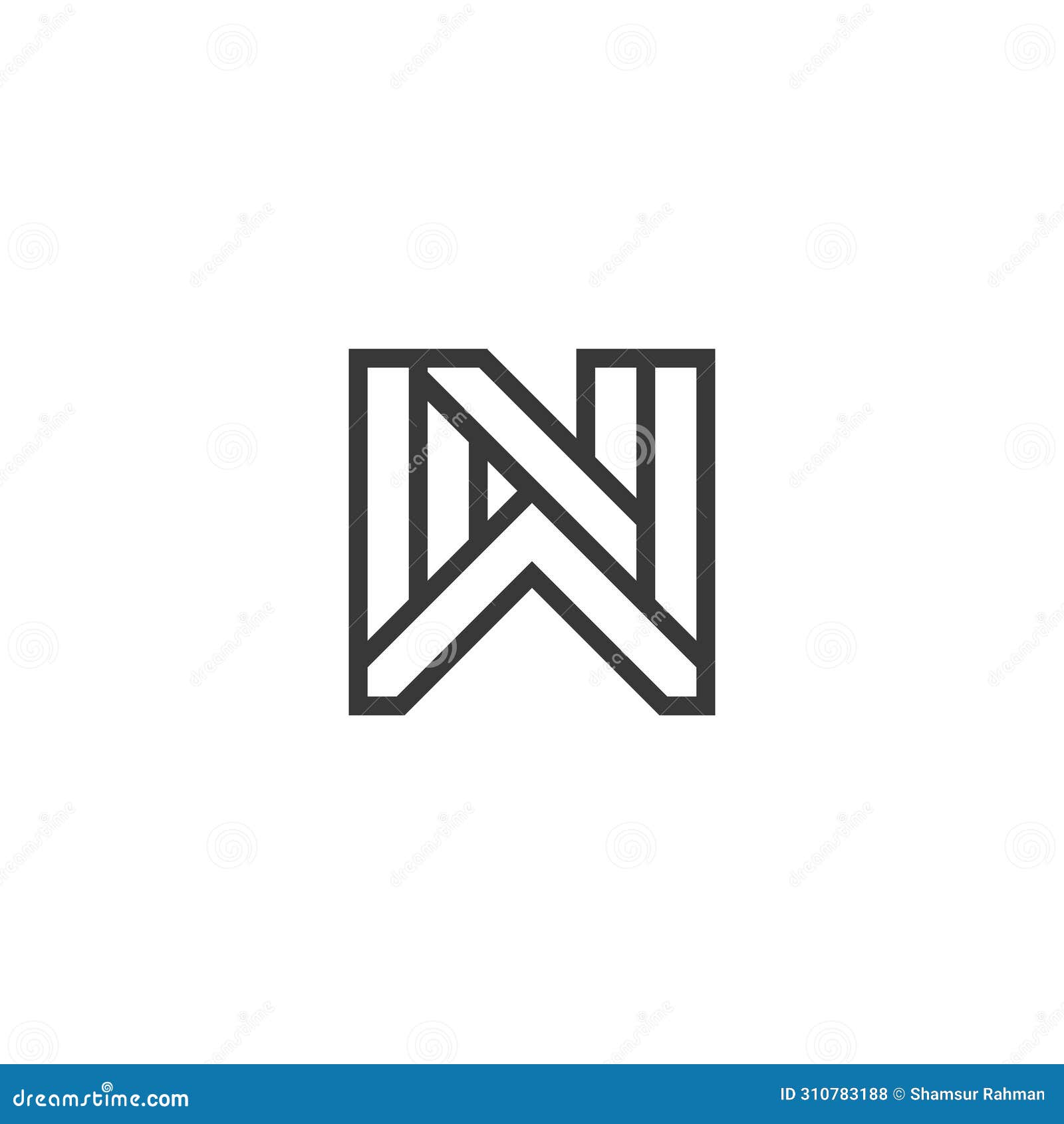 Alphabet Initials Logo WN, NW, W and N Stock Vector - Illustration of ...