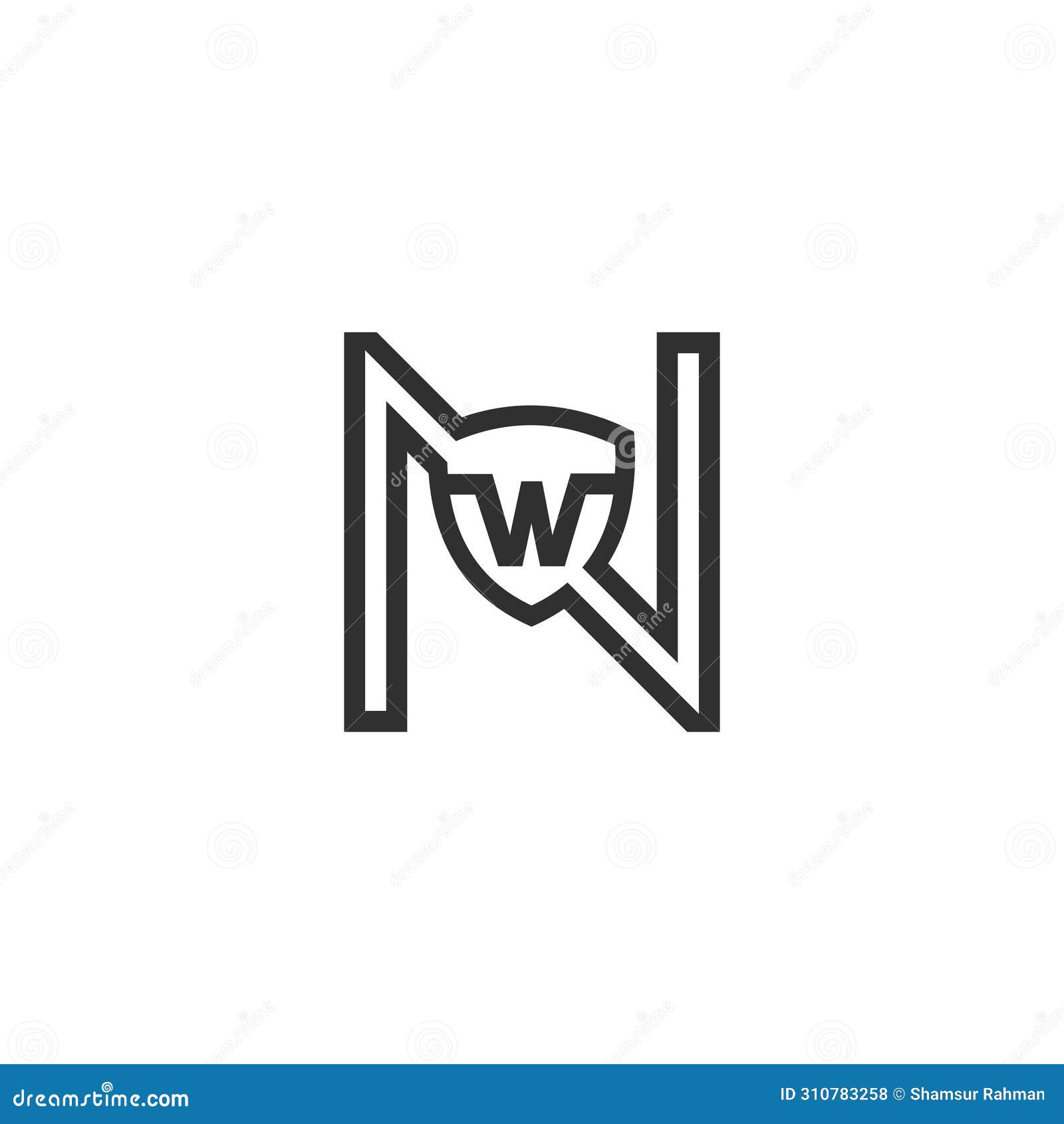 Alphabet Initials Logo WN, NW, W and N Stock Vector - Illustration of ...
