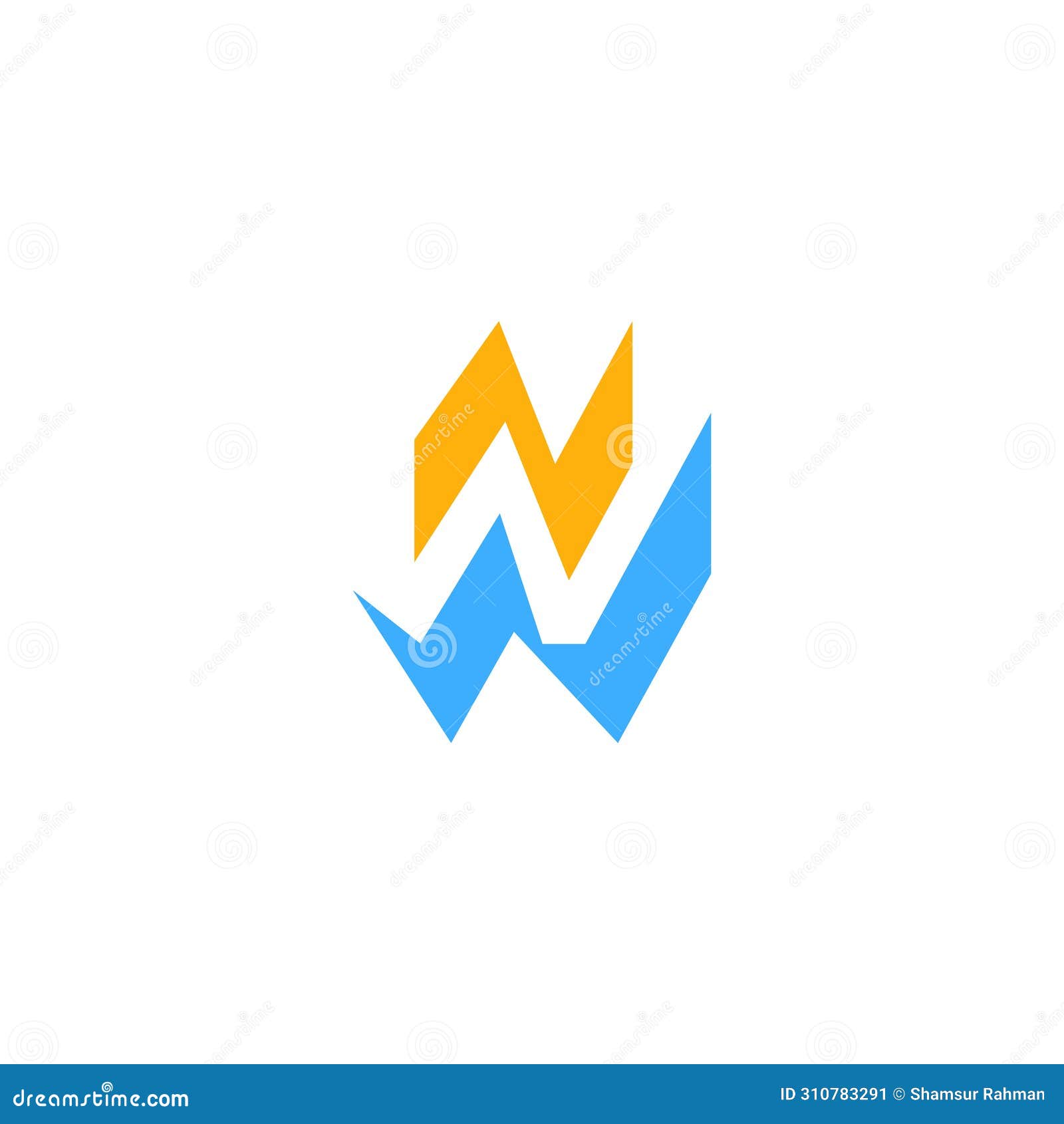 Alphabet Initials Logo WN, NW, W and N Stock Vector - Illustration of ...