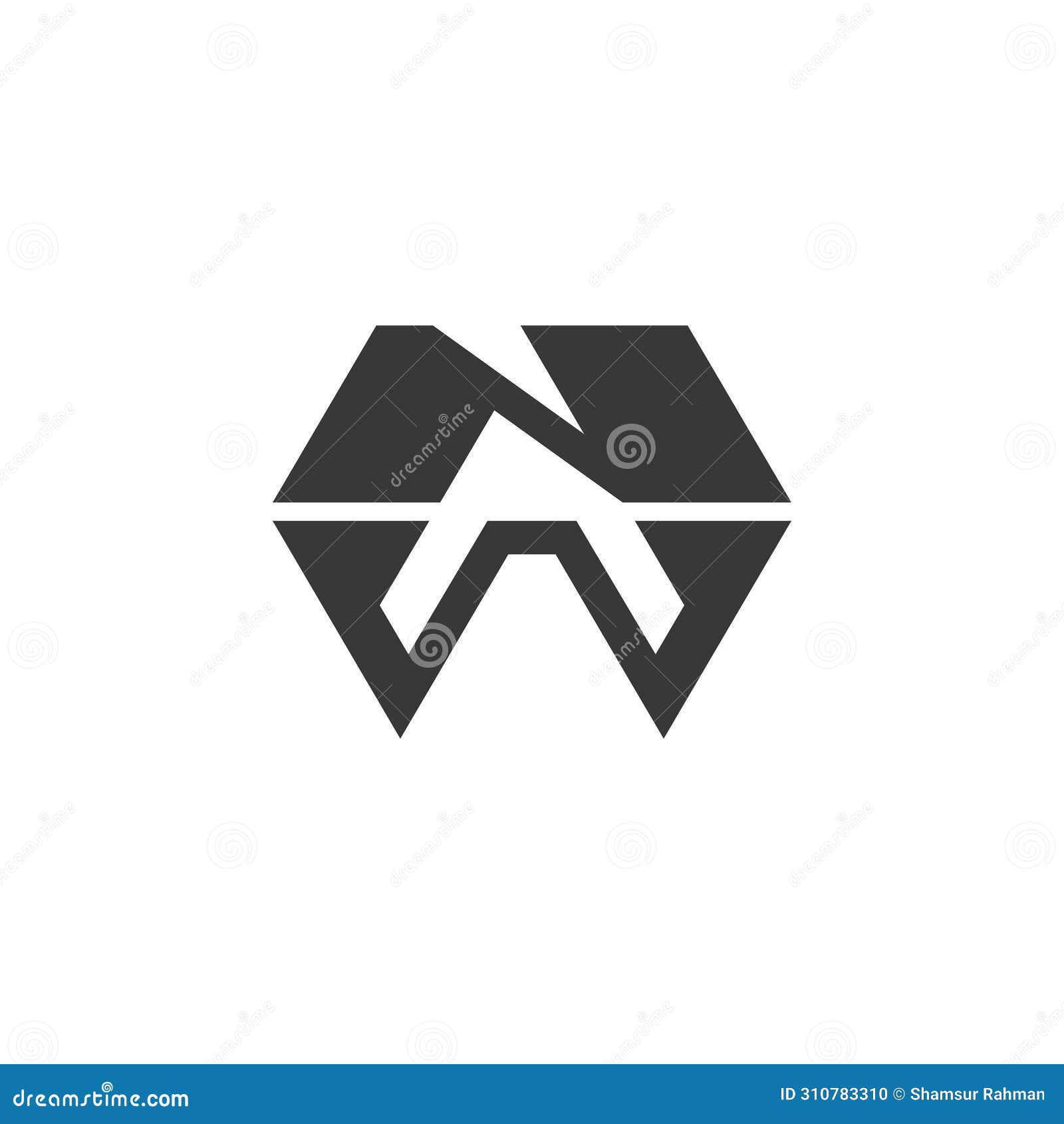 Alphabet Initials Logo WN, NW, W and N Stock Vector - Illustration of ...