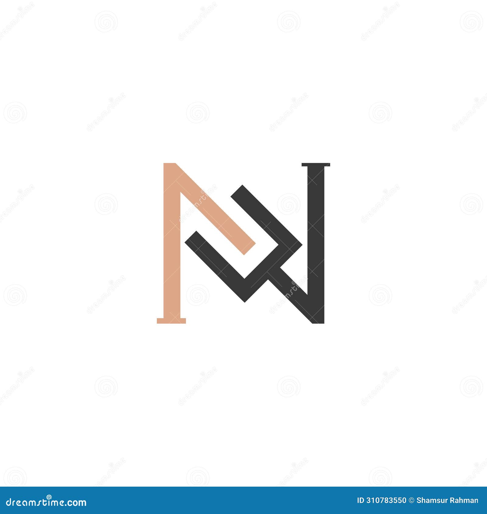 Alphabet Initials Logo WN, NW, W and N Stock Vector - Illustration of ...