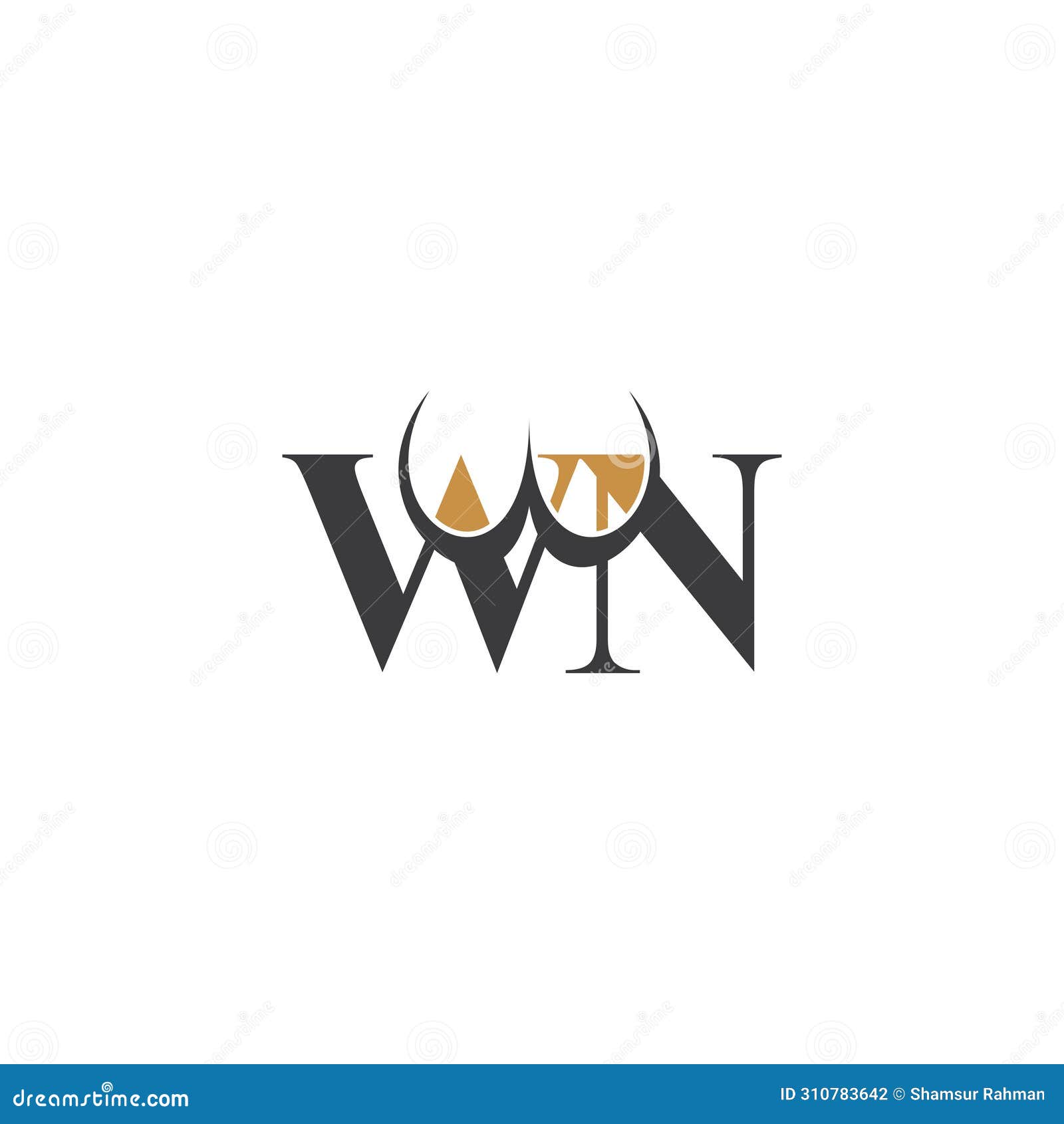 Alphabet Initials Logo WN, NW, W and N Stock Vector - Illustration of ...