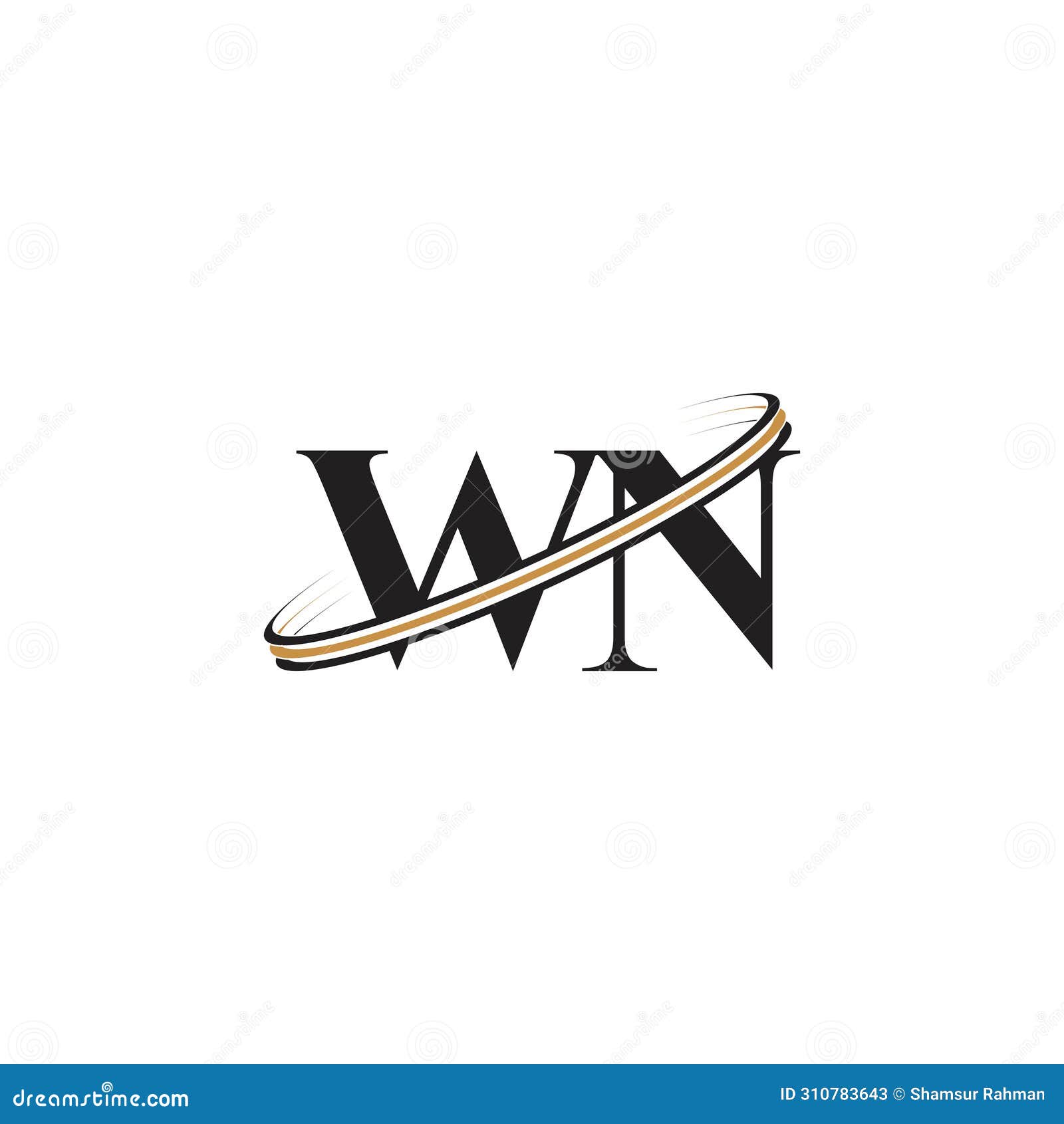 Alphabet Initials Logo WN, NW, W and N Stock Vector - Illustration of ...