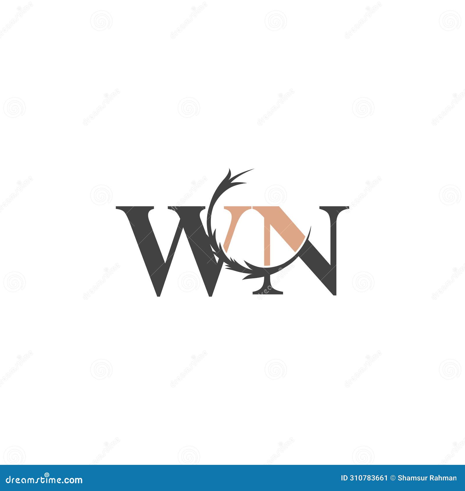 Alphabet Initials Logo WN, NW, W and N Stock Vector - Illustration of ...