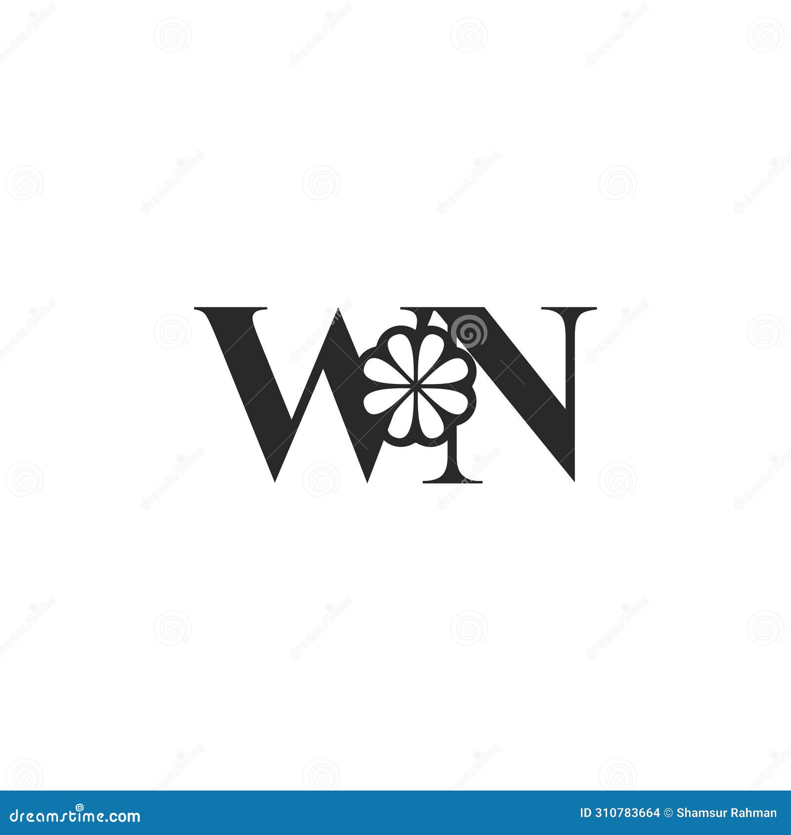 Alphabet Initials Logo WN, NW, W and N Stock Vector - Illustration of ...