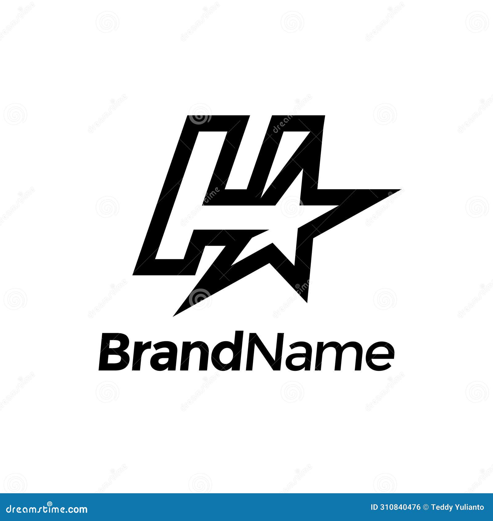 Modern and Stylist Initial H Star Logo Stock Vector - Illustration of ...