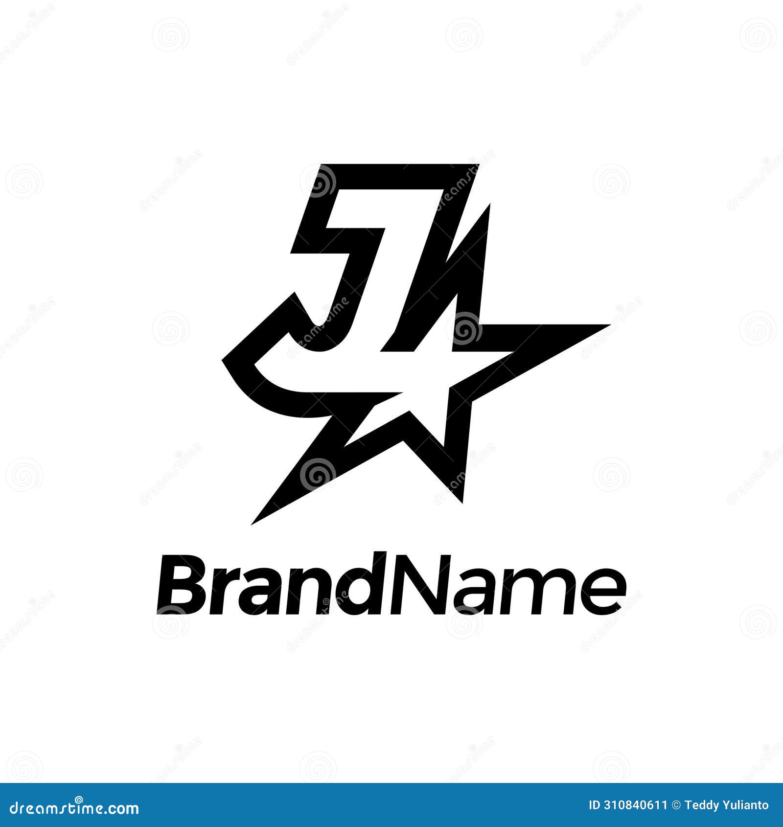 Modern and Stylist Initial J Star Logo Stock Vector - Illustration of ...
