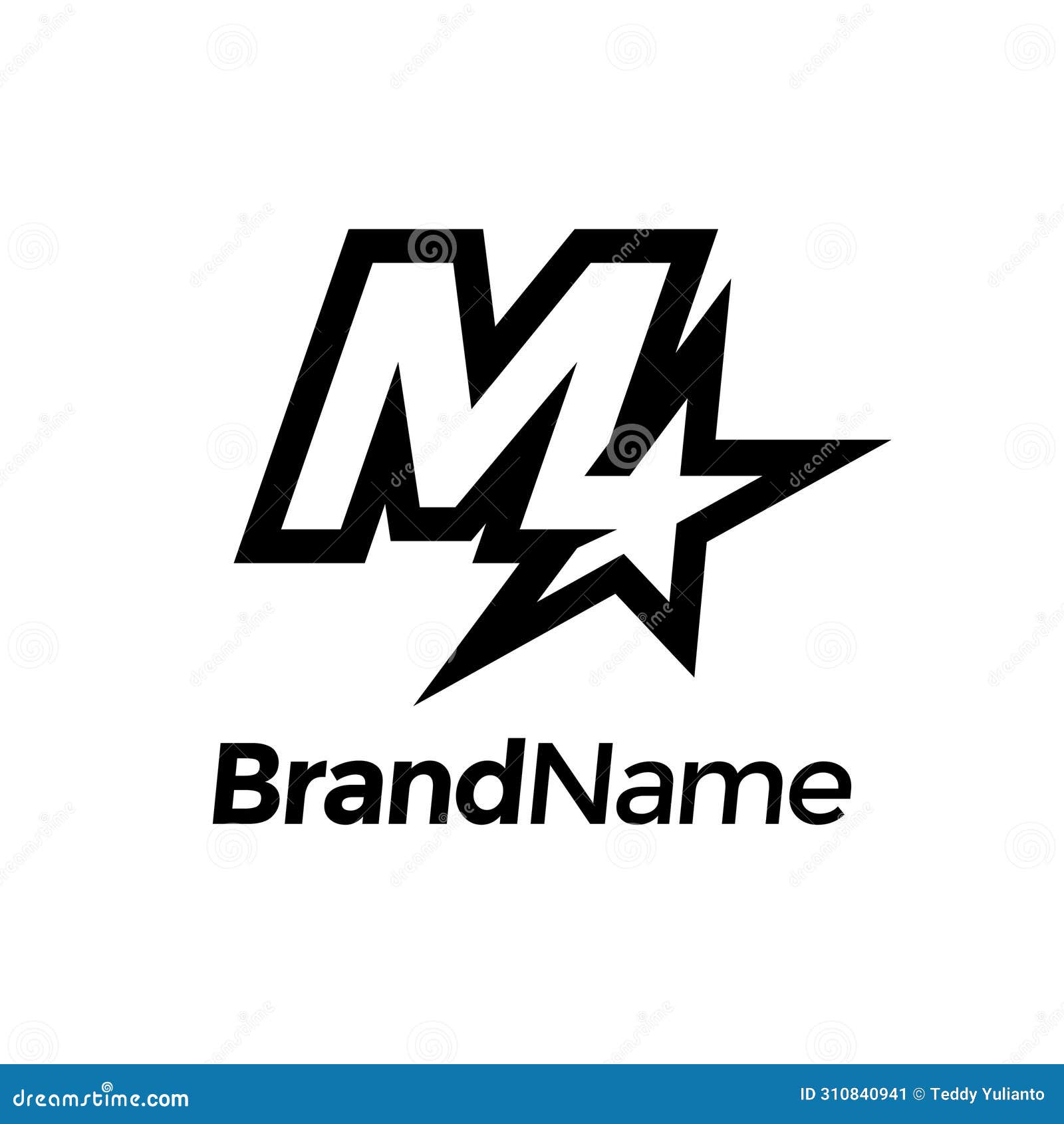 Modern and Stylist Initial M Star Logo Stock Vector - Illustration of ...