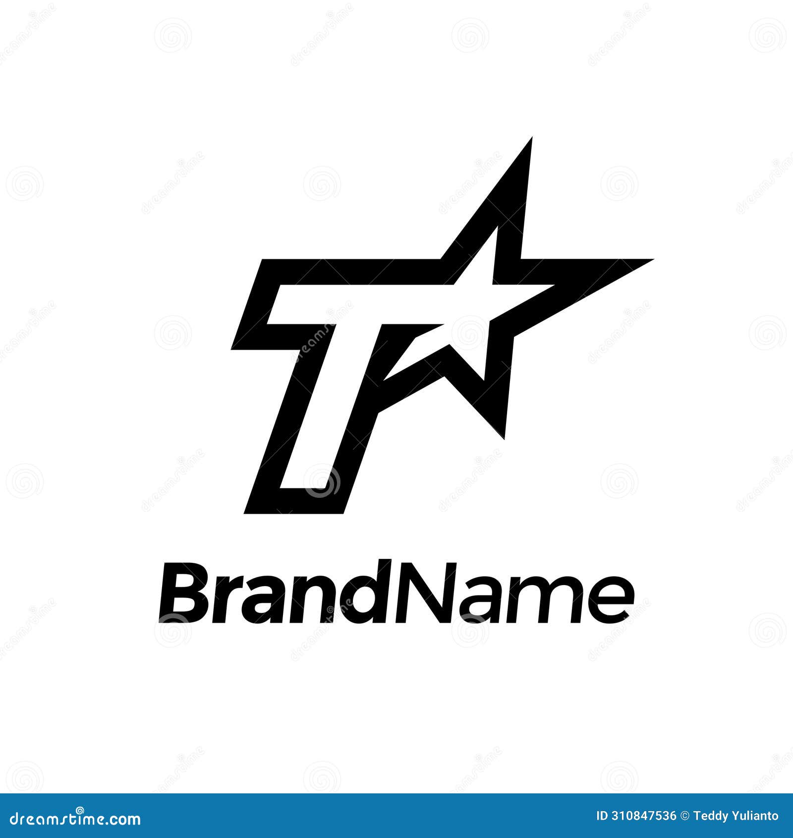 Modern and Stylist Initial T Star Logo Stock Vector - Illustration of ...