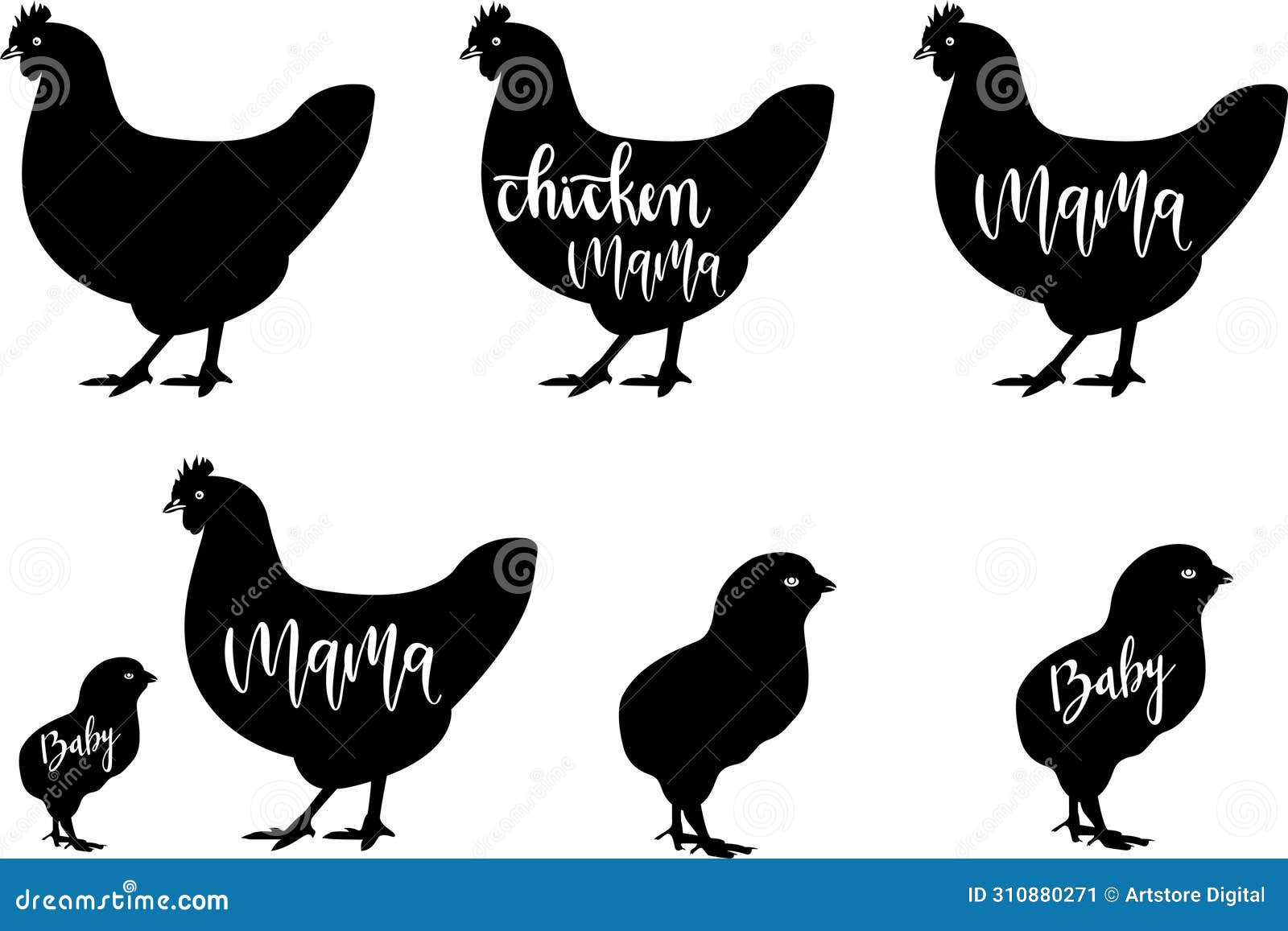 Chicken Mama and Baby, Mama Hen, Baby Chicks, Chicken, Farm Design ...