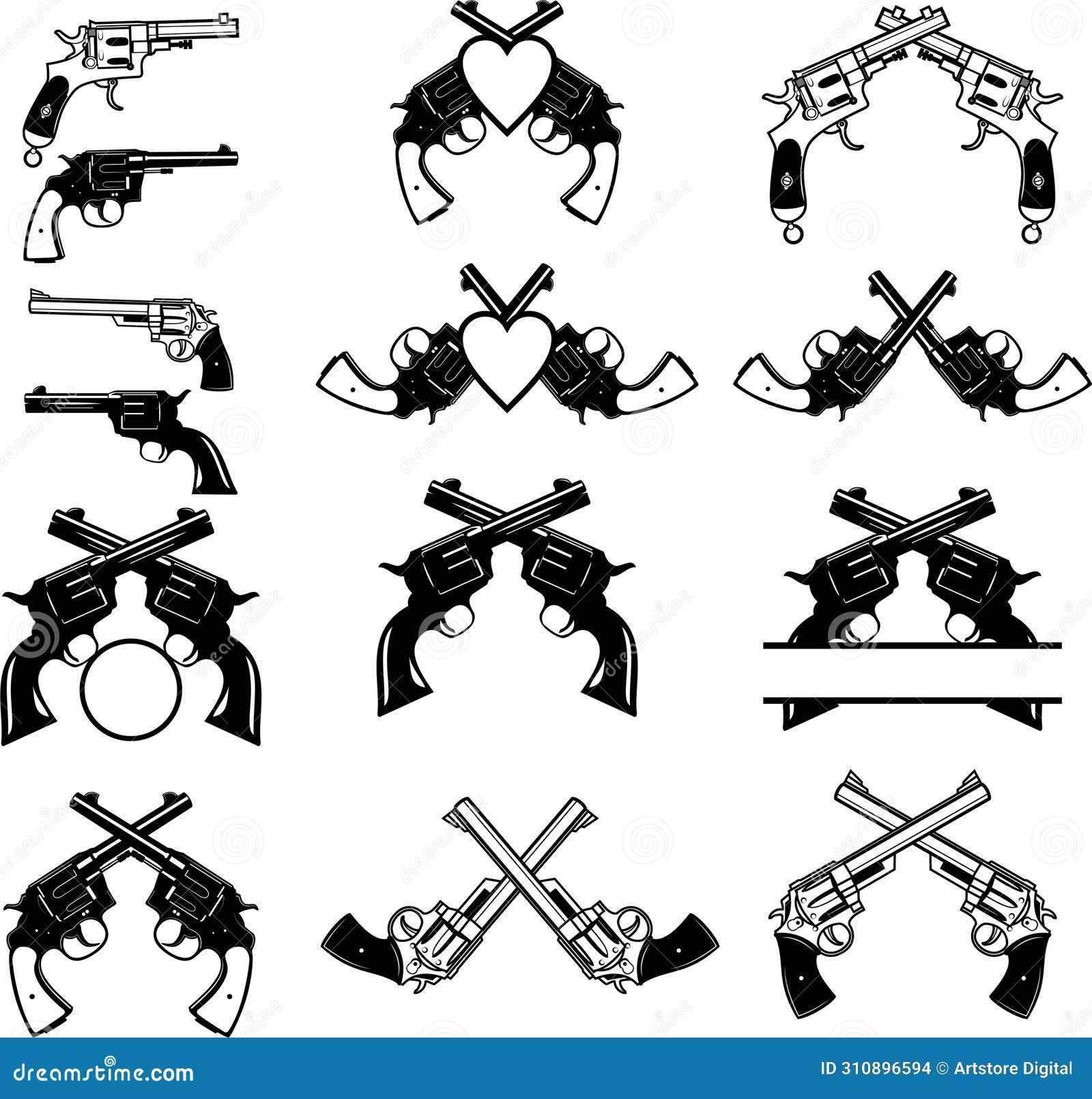 Cowboy Gun, Guns, Military Weapon, Pistol, Weapon Clipart, Silhouette ...