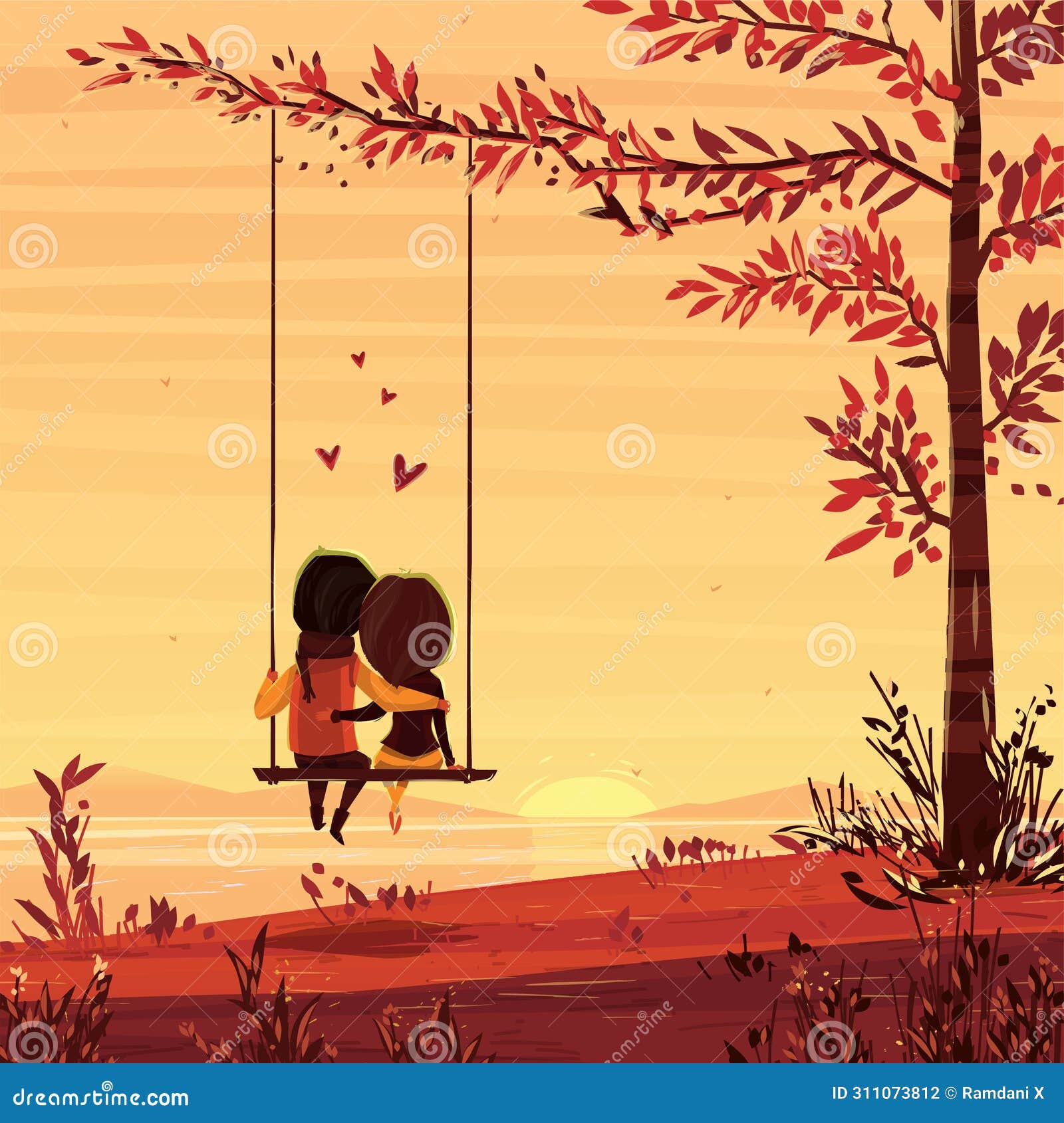 Vector Design Template Illustration of Beautiful Love and Soul Mates ...