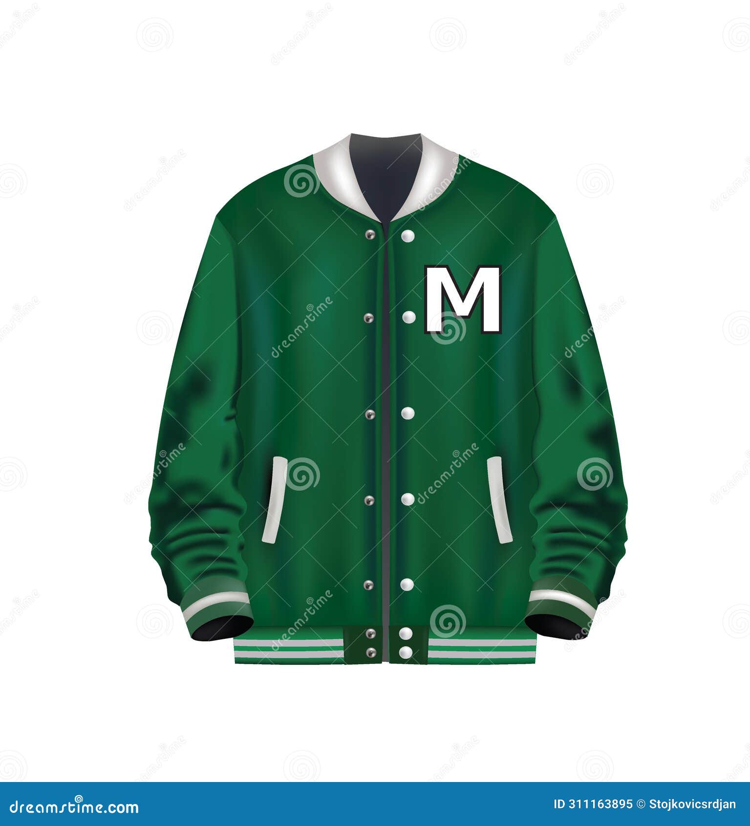 Green baseball jacket stock vector. Illustration of green - 311163895