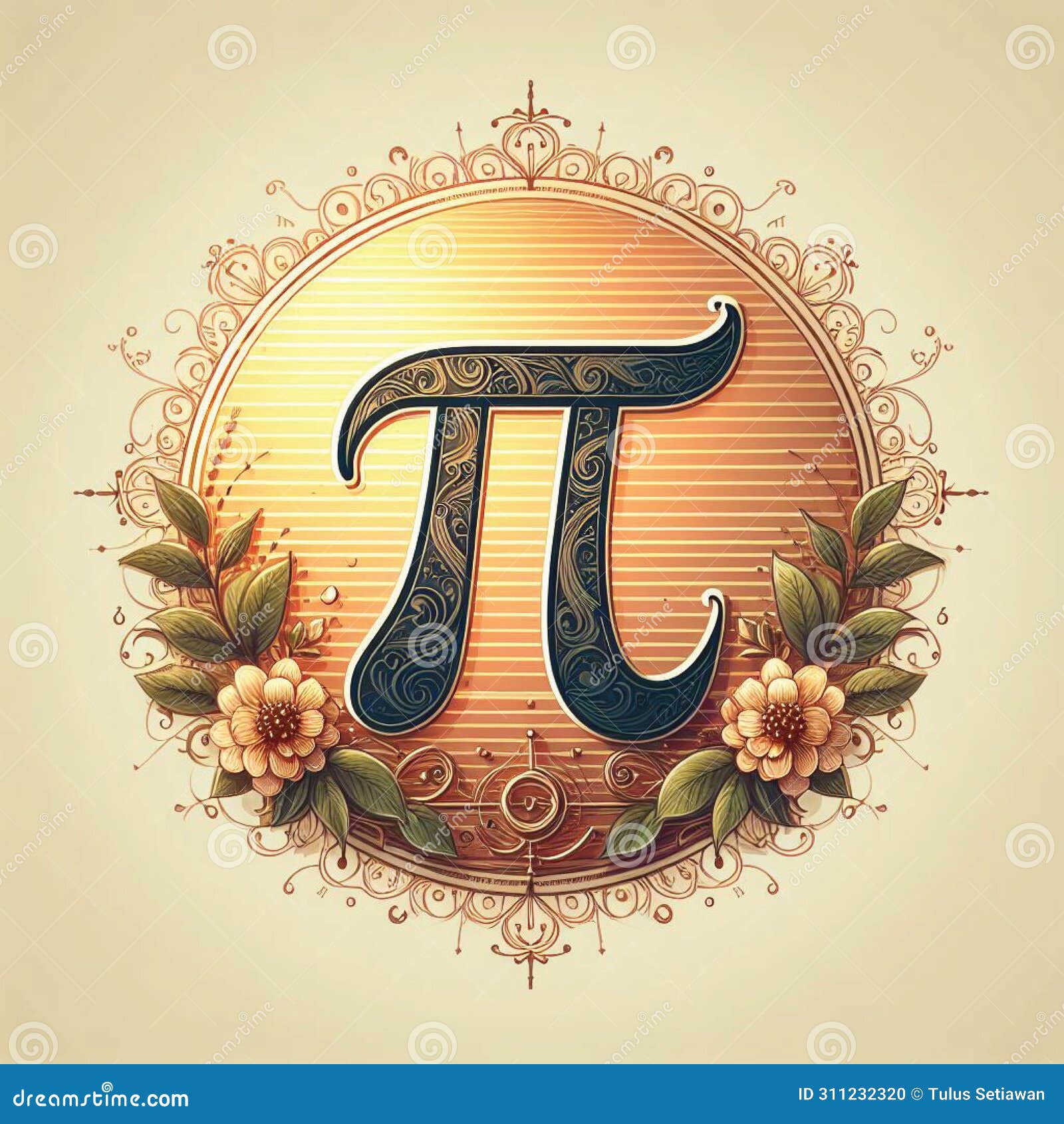 Elegant Pi Day Greeting Card with Pi Symbol Stock Illustration ...