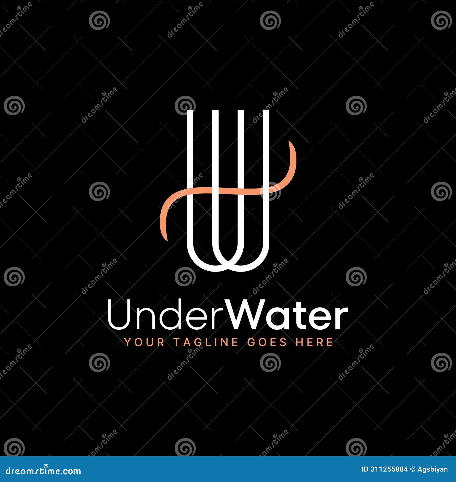 Initial Letter UU or W Font with Cut Line Related To Monogram ...