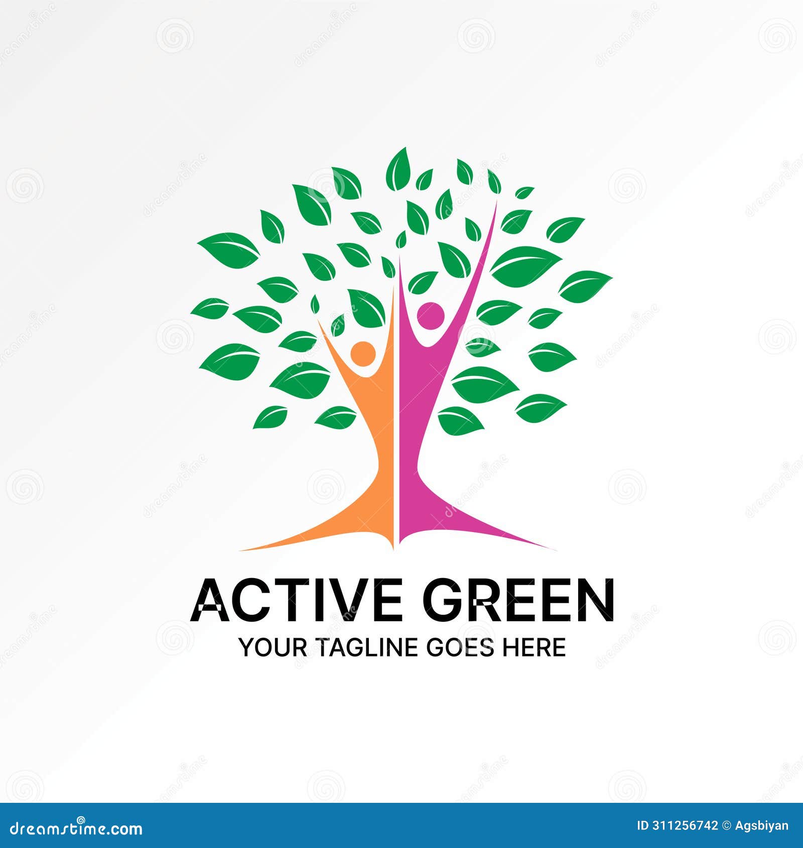 Unique Tree with 2 People Active Happy. Related To Health Care Disease ...