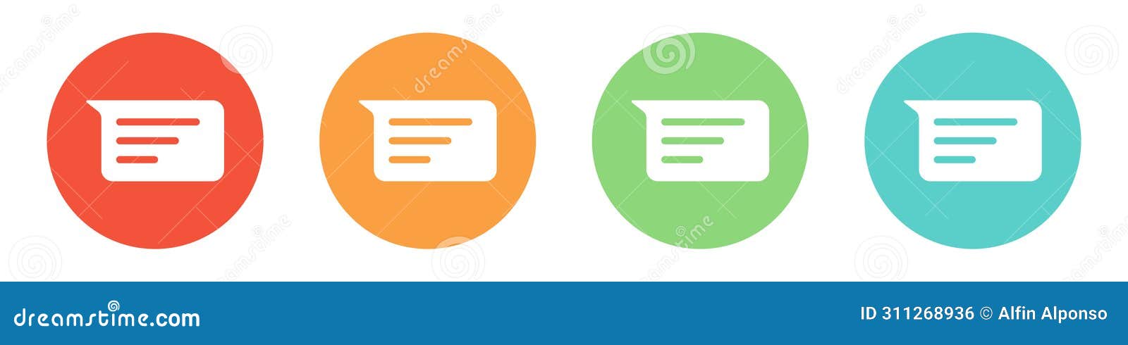 Message Bubble Icons in Multiple Colors Stock Vector - Illustration of ...