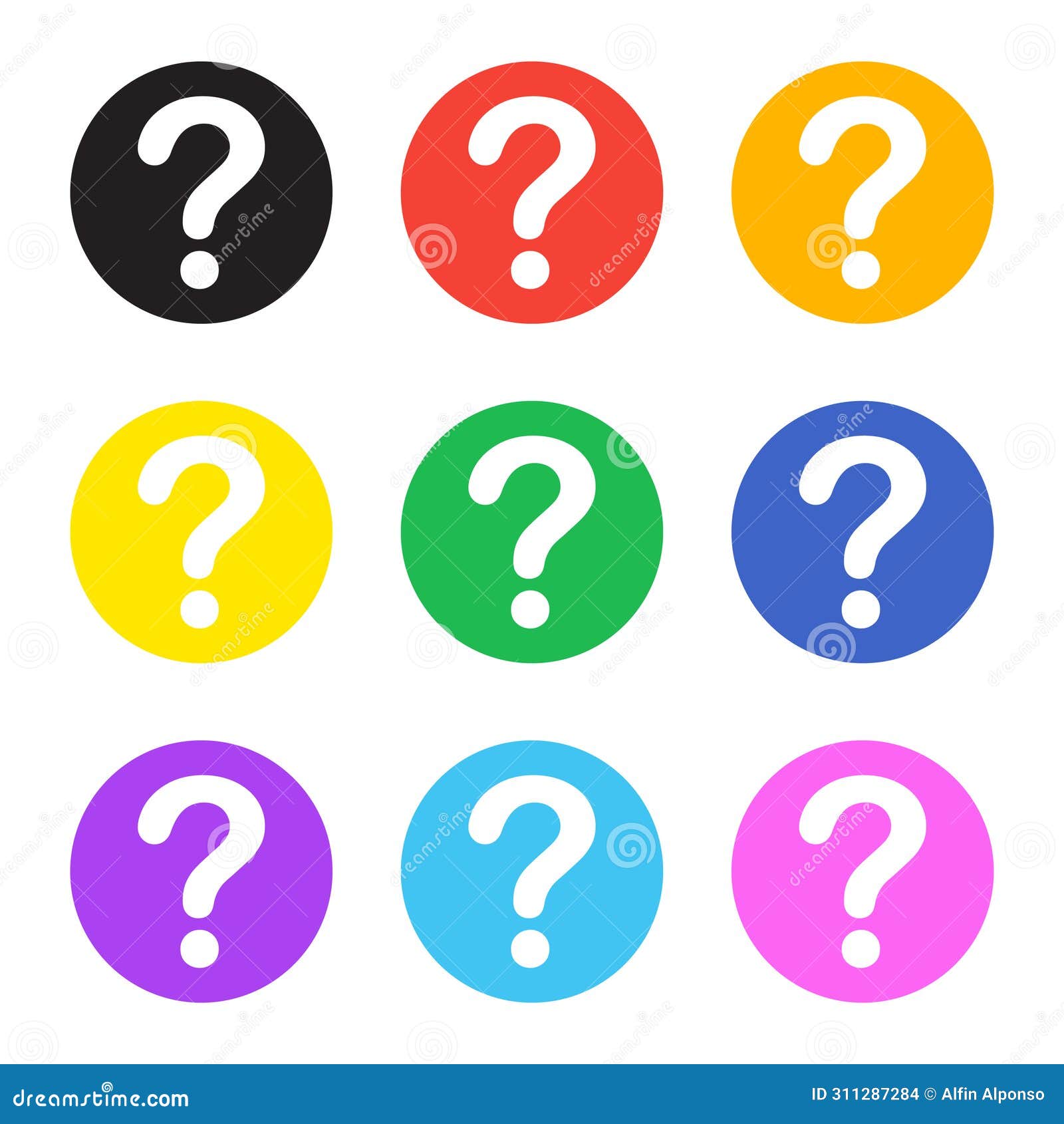 Vector Question Mark Icons in Multiple Colors Stock Vector ...