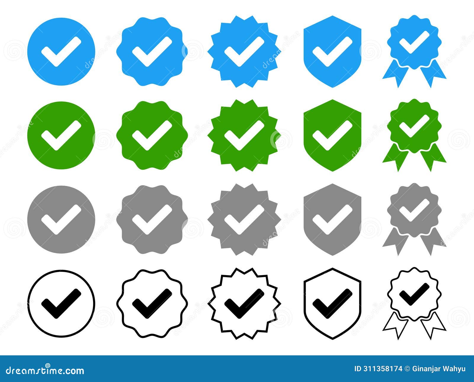 Verified Icon. Collection of Verified Badge Profiles Stock Illustration ...