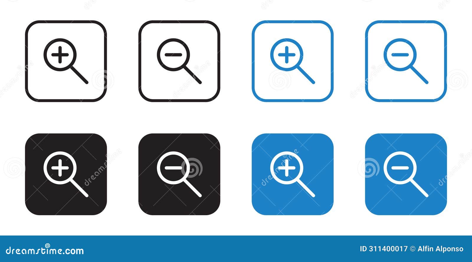 Zoom in and zoom out icons stock vector. Illustration of technology ...